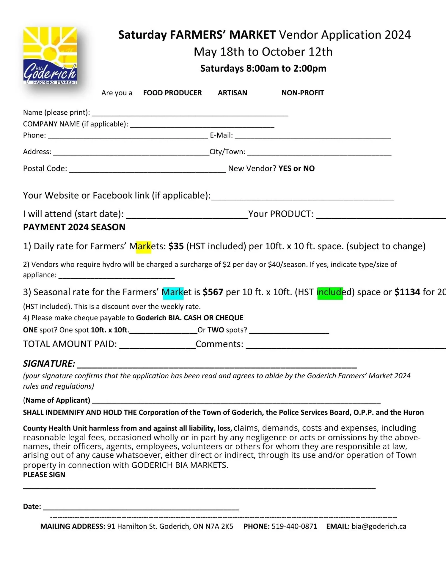 Vendors - Farmers' Market Goderich — Welcome!