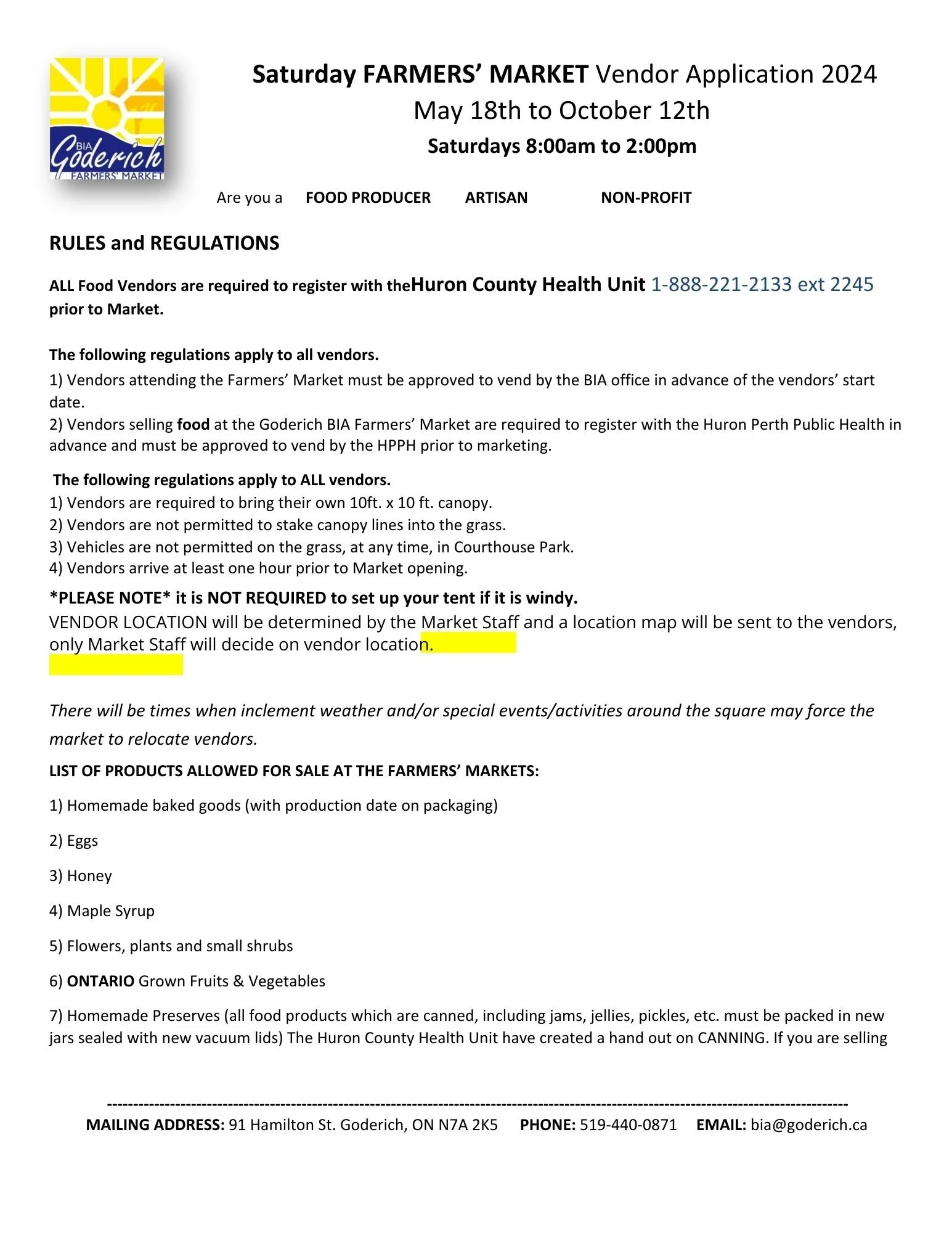 Vendors - Farmers' Market Goderich — Welcome!