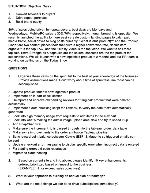 Example Of A Written PM Case Study Lewis C Lin