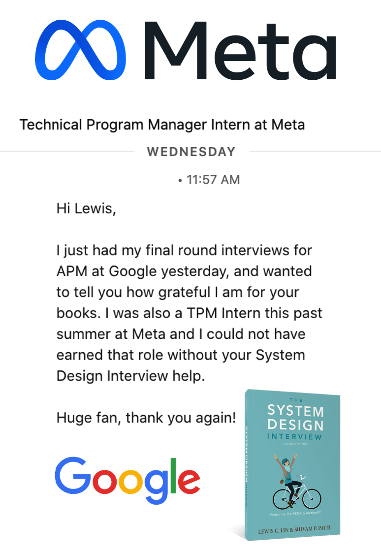 Meta's Technical Program Managers Use Lin's The System Design interview book — Lewis C. Lin