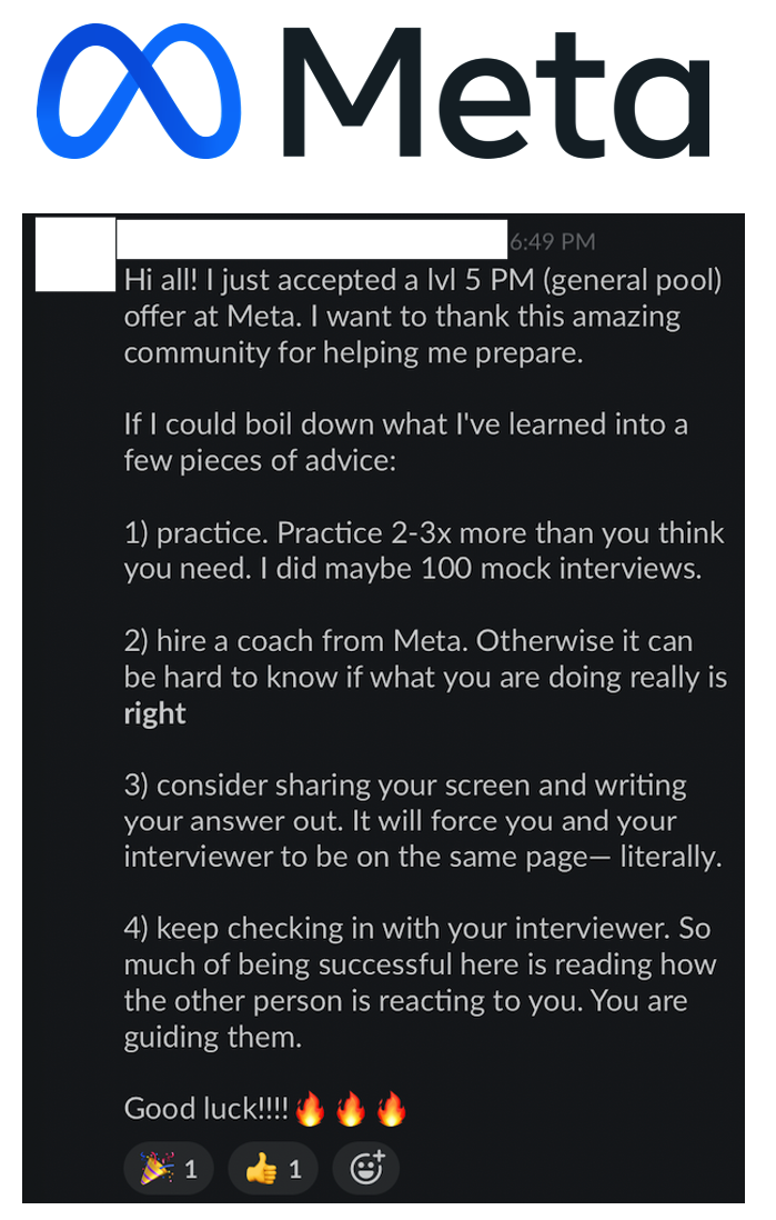 Meta PM Offer with the Lewis Lin Slack Group — Lewis C. Lin