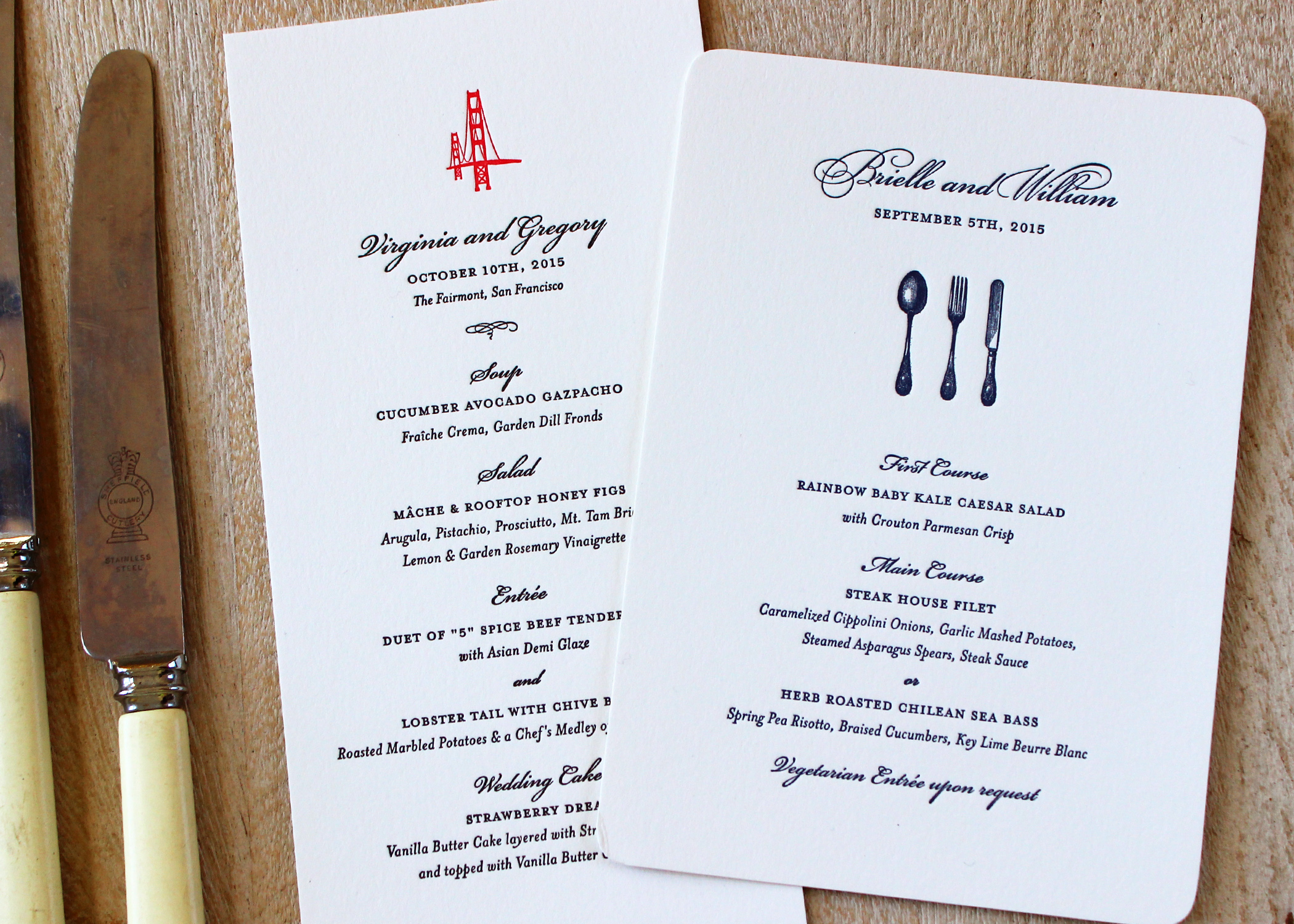 Letterpress menus Paper Invitations & Announcements etna.com.pe