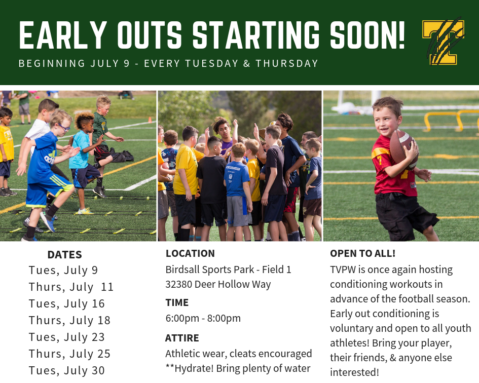 Early Out Conditioning — Temecula Valley Pop Warner Youth Football and ...