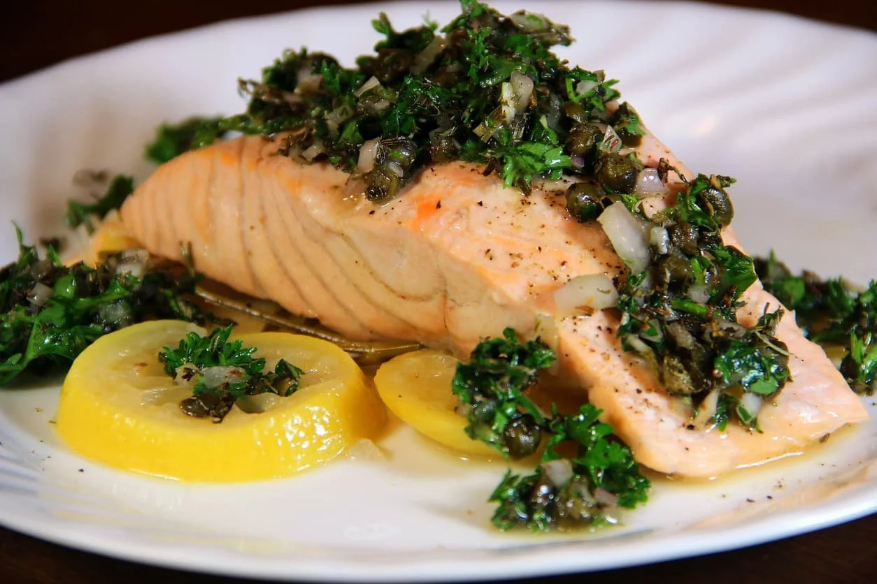 Slow Cooker Salmon Served with Lemon-Parsley Vinaigrette | The Smart ...
