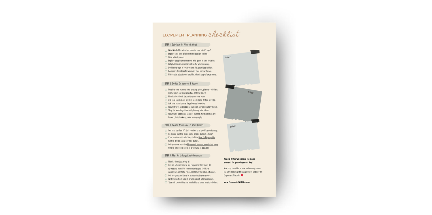 How To Elope Anywhere In The World + Printable Checklist