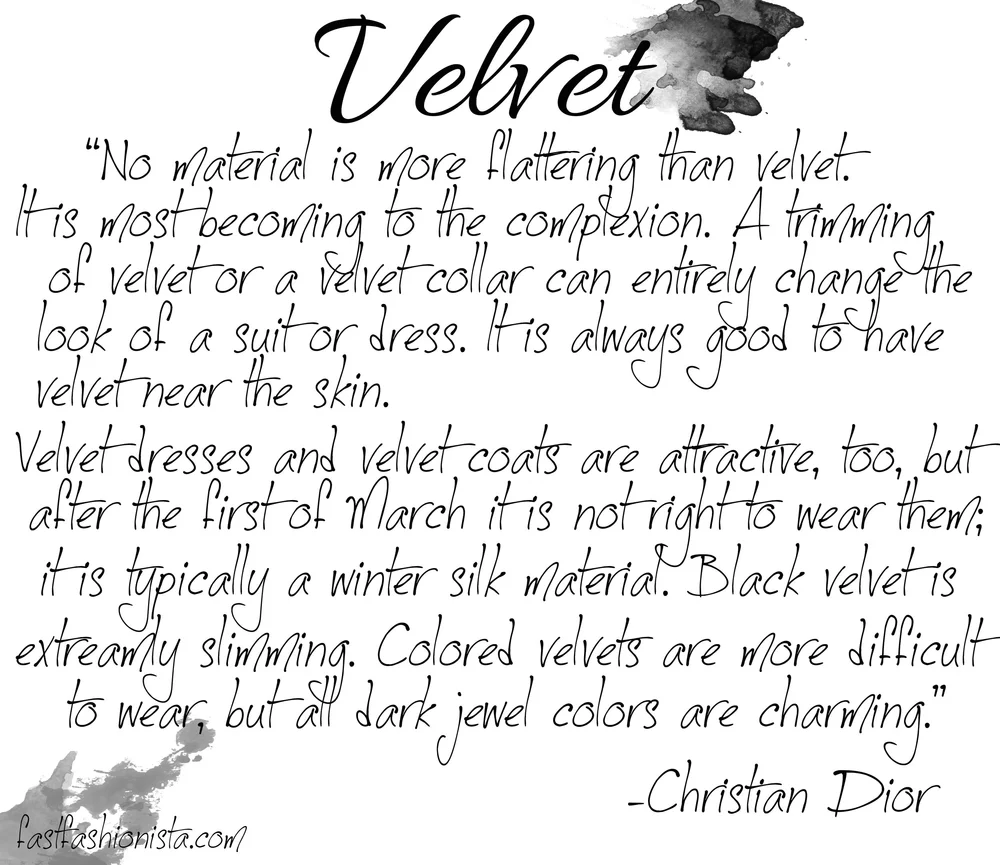 Very Velvet — Fast Fashionista