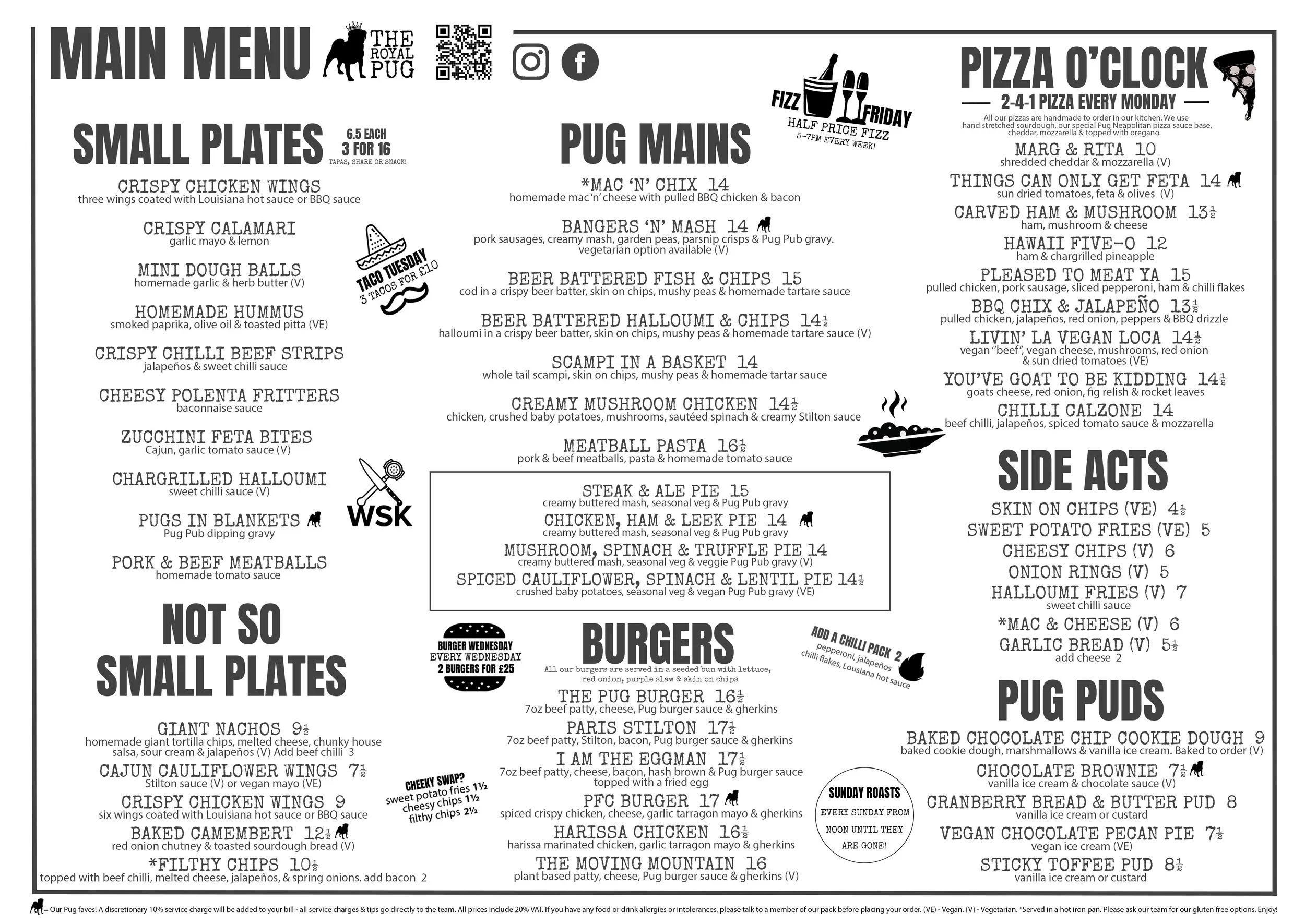 Menu — THE ROYAL PUG