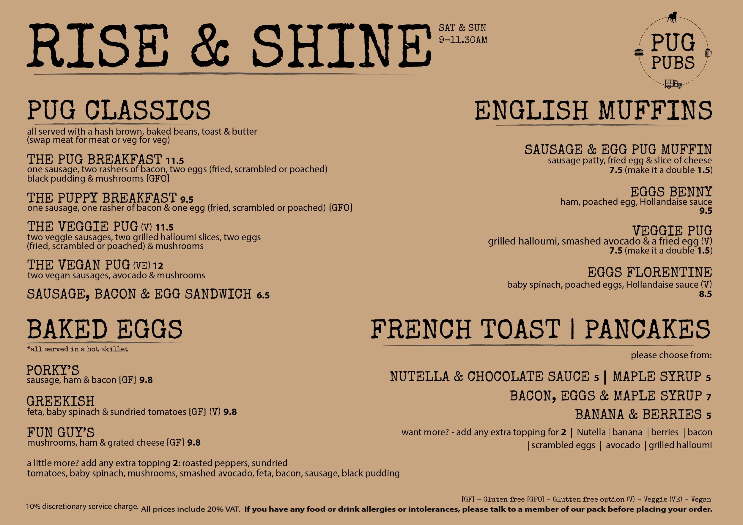 Menu — THE ROYAL PUG