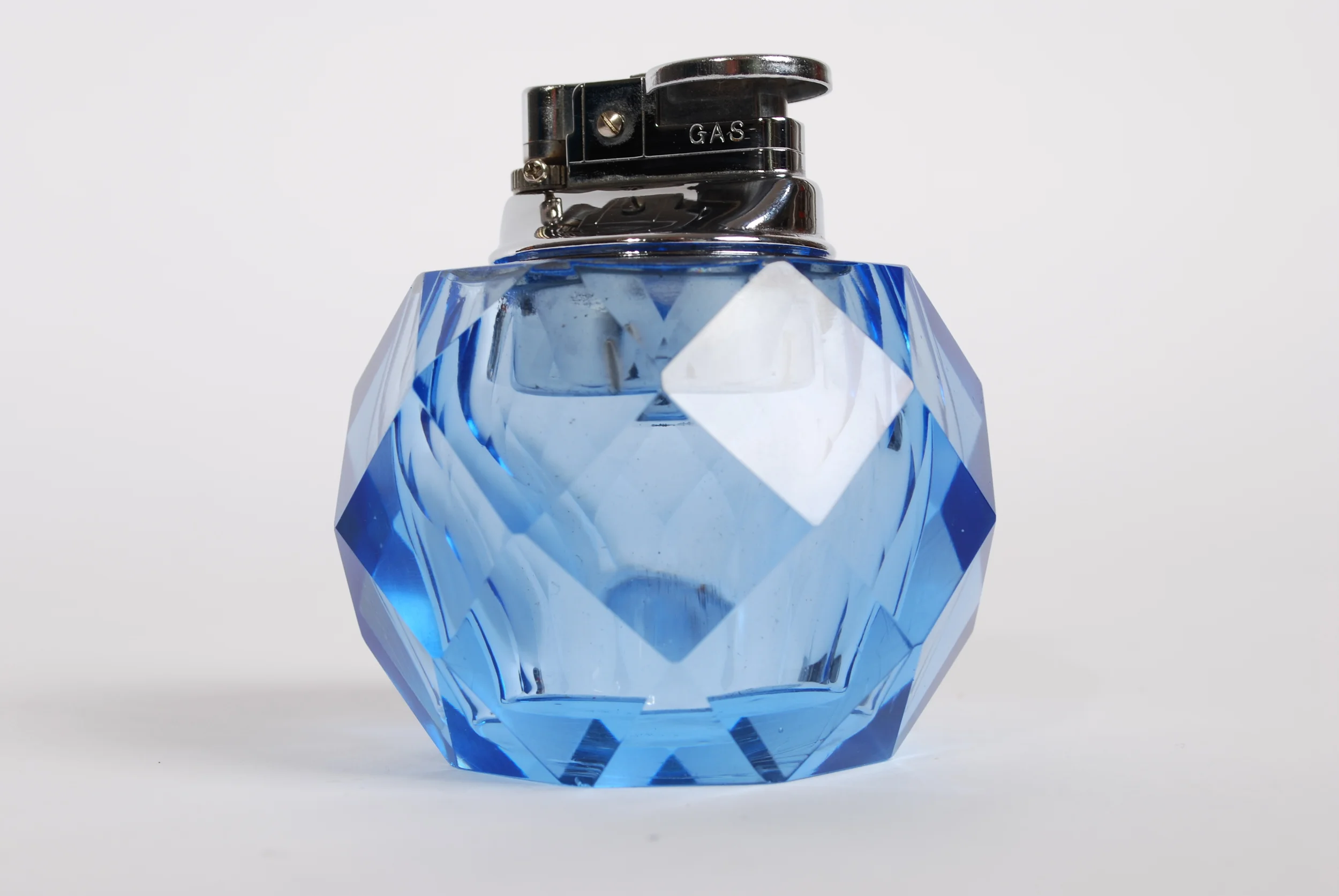 Blue Murano glass glass art deco table lighter — Flux Vintage