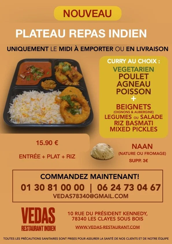 Lunchbox Indien (Plateau Repas) — VEDAS