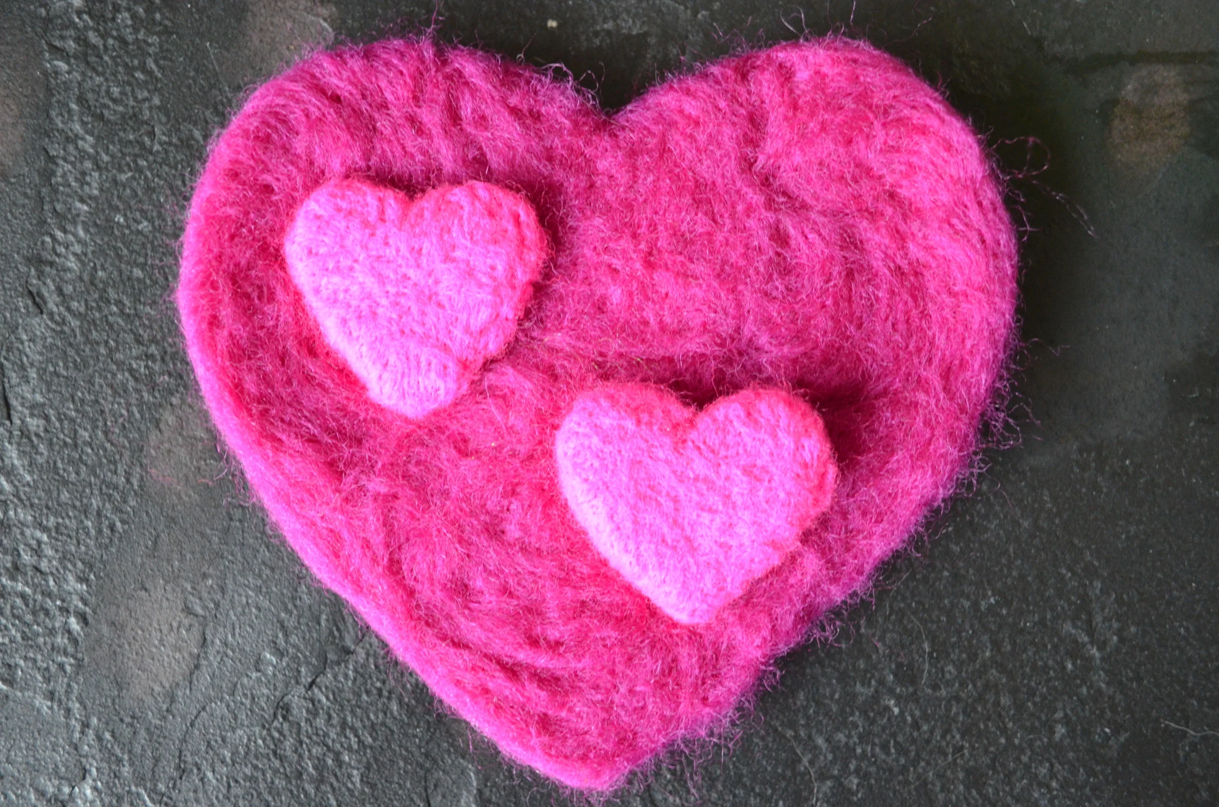 Valentine's Day Needle Felted Hearts — Warp or Weft