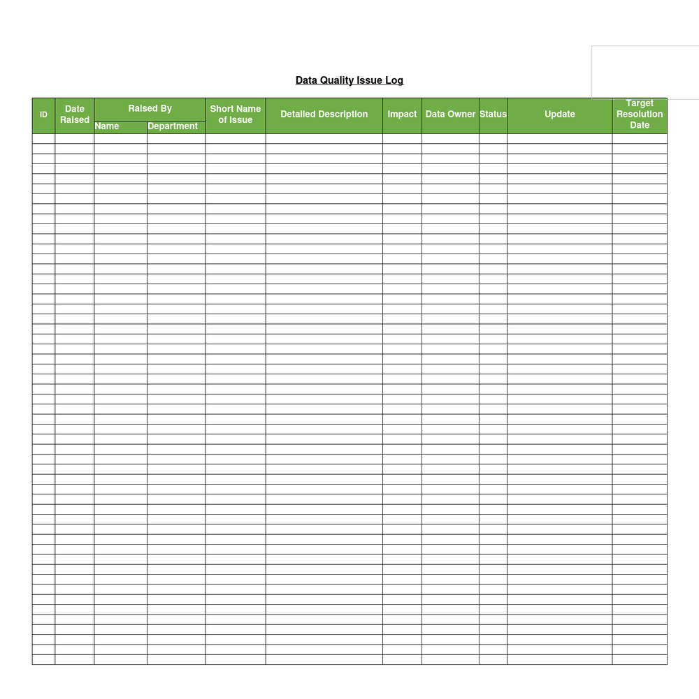 DQ Issue Log Template Download — Nicola Askham