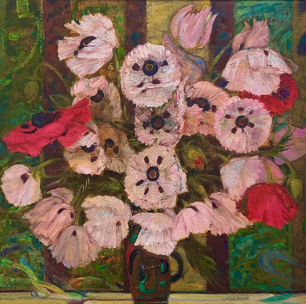 Robin Philipson poppy painting for sale — Blondes Fine Art