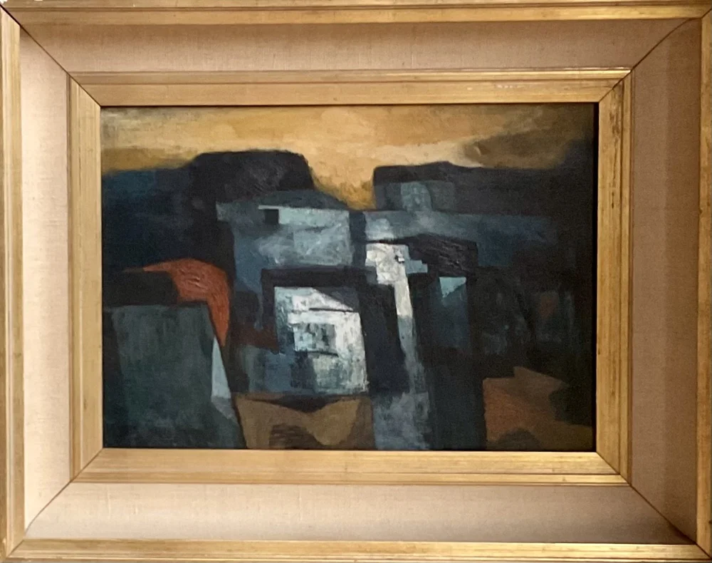 John Elwyn oil painting abstract farm — Blondes Fine Art