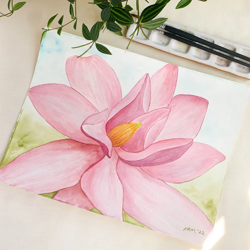 Pink Magnolia Painting