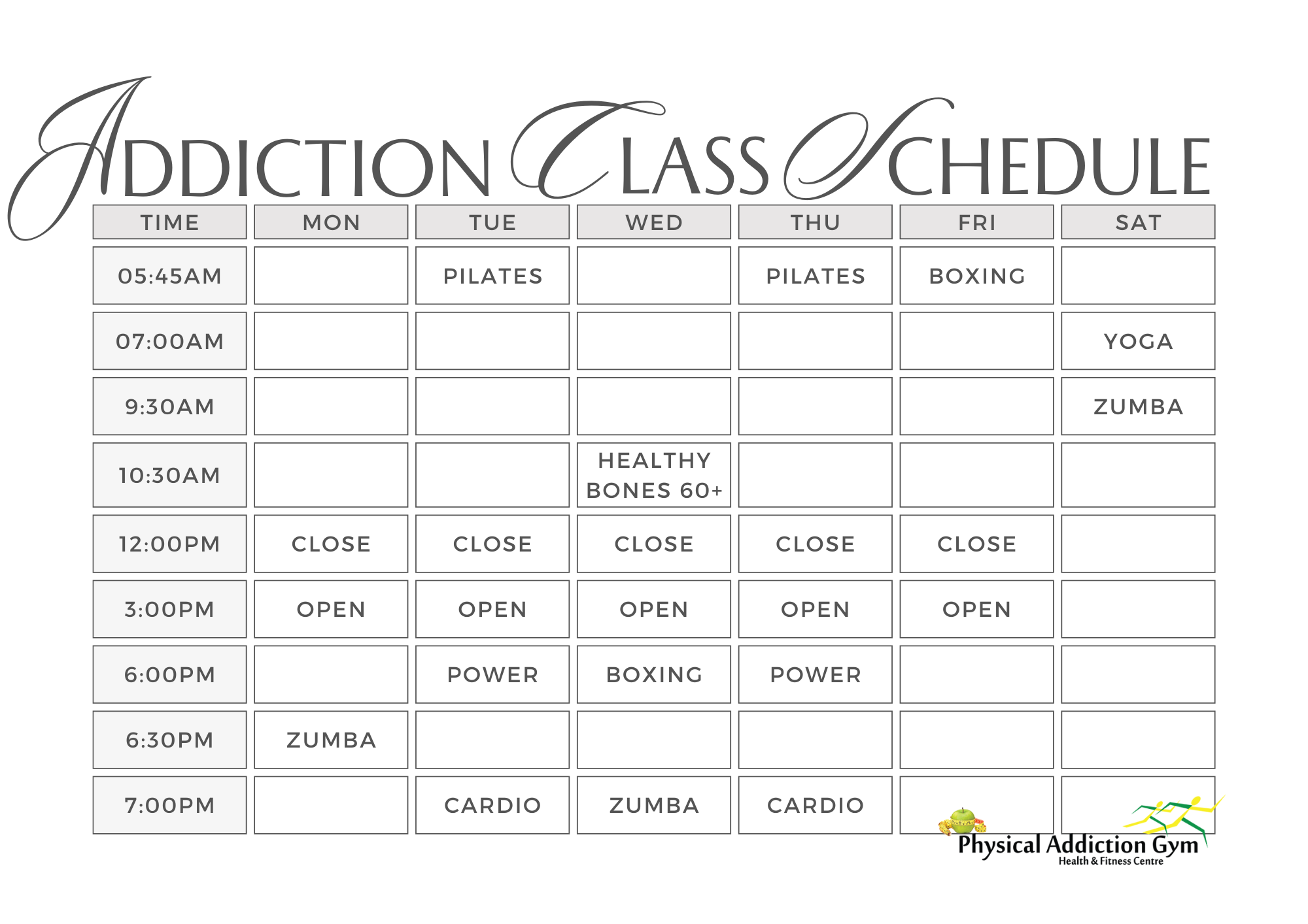 Physical Addiction Health & Fitness Centre