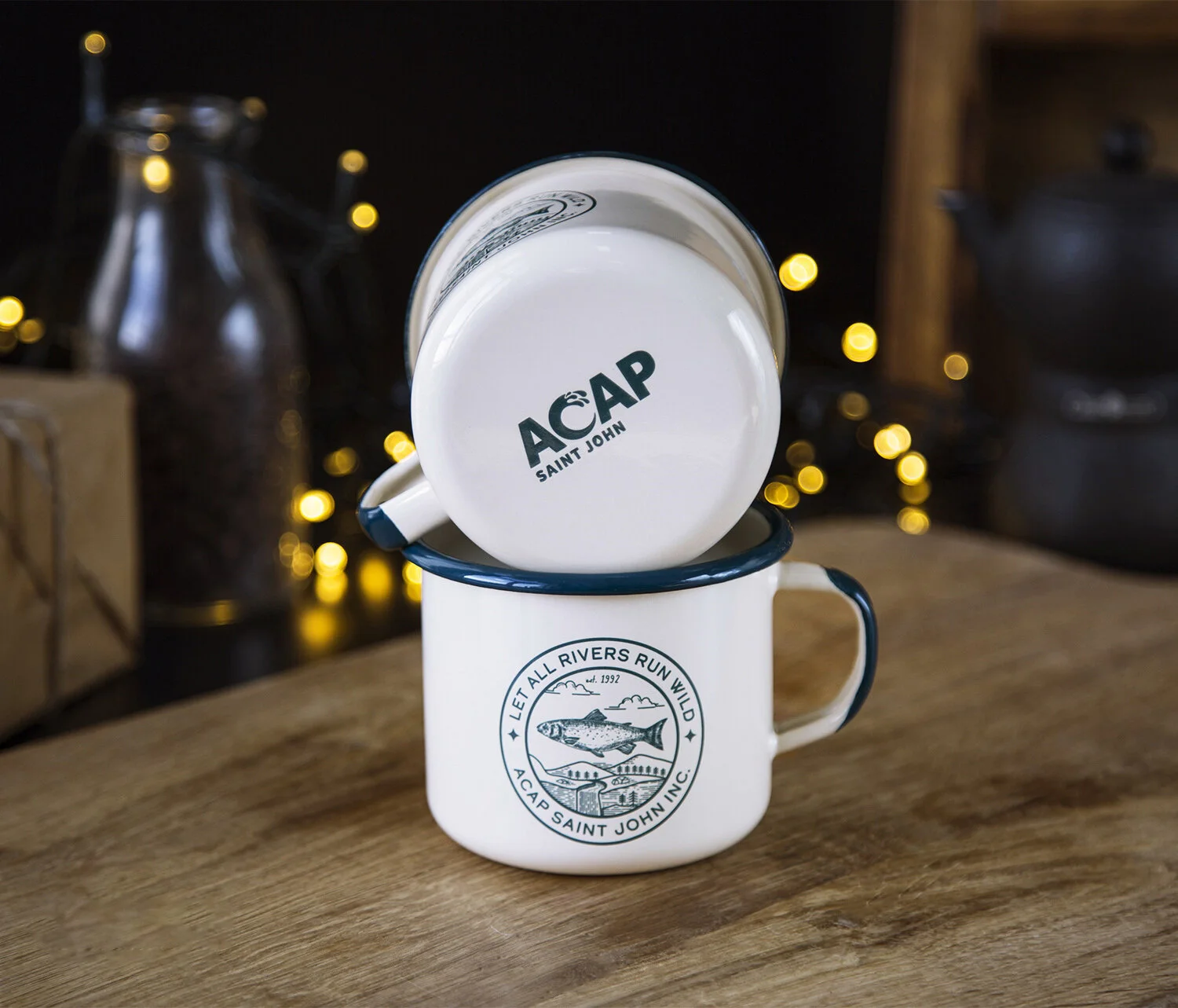 Let All Rivers Run Wild - Enamel Mug — ACAP Saint John
