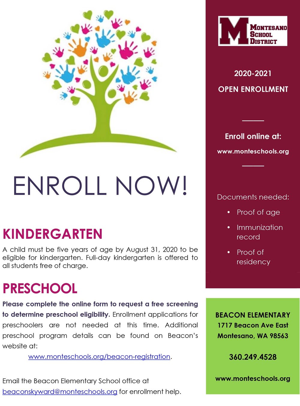 2020-2021 Open Enrollment — Montesano School District