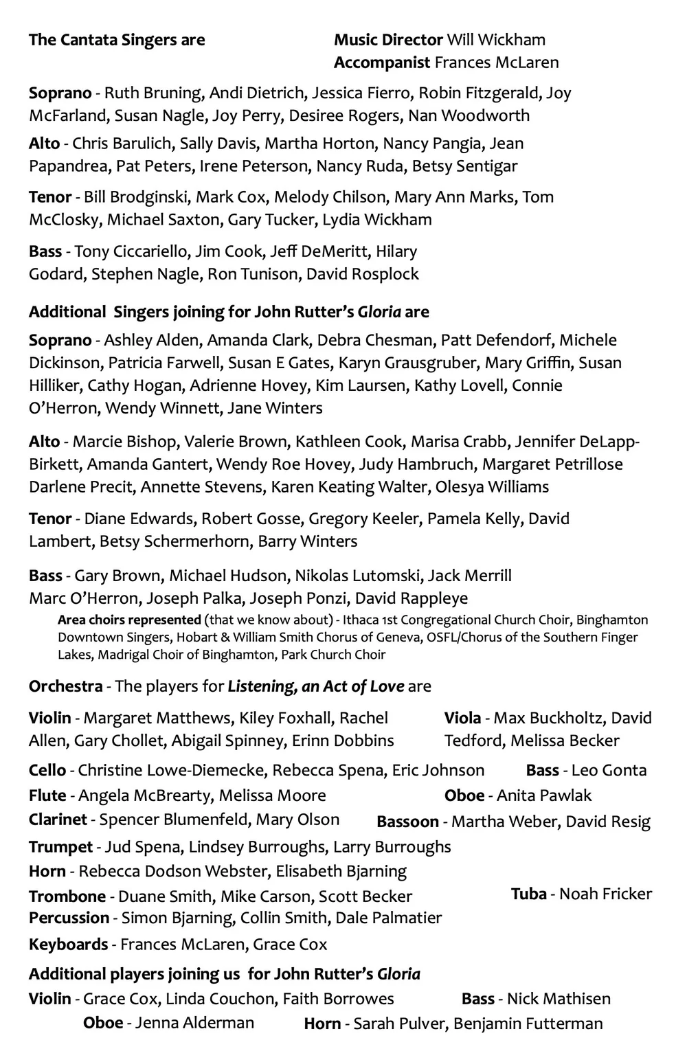 July 2024 Concert Program — Cantata Singers