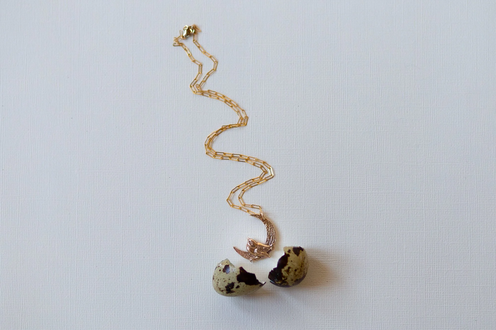 Wren and Crescent Moon Necklace — Bang-Up Betty