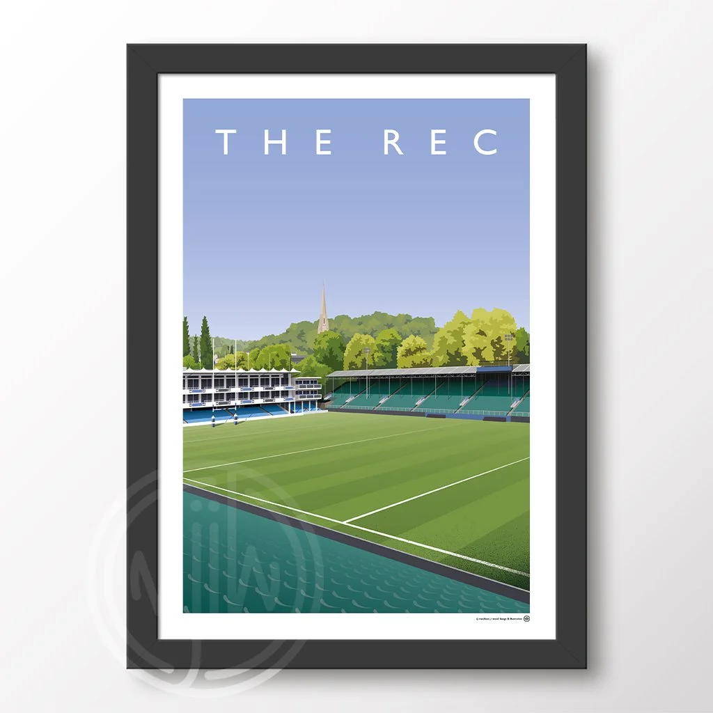 The Rec View From The East Stand Bath Rugby Poster | Matthew J I Wood ...