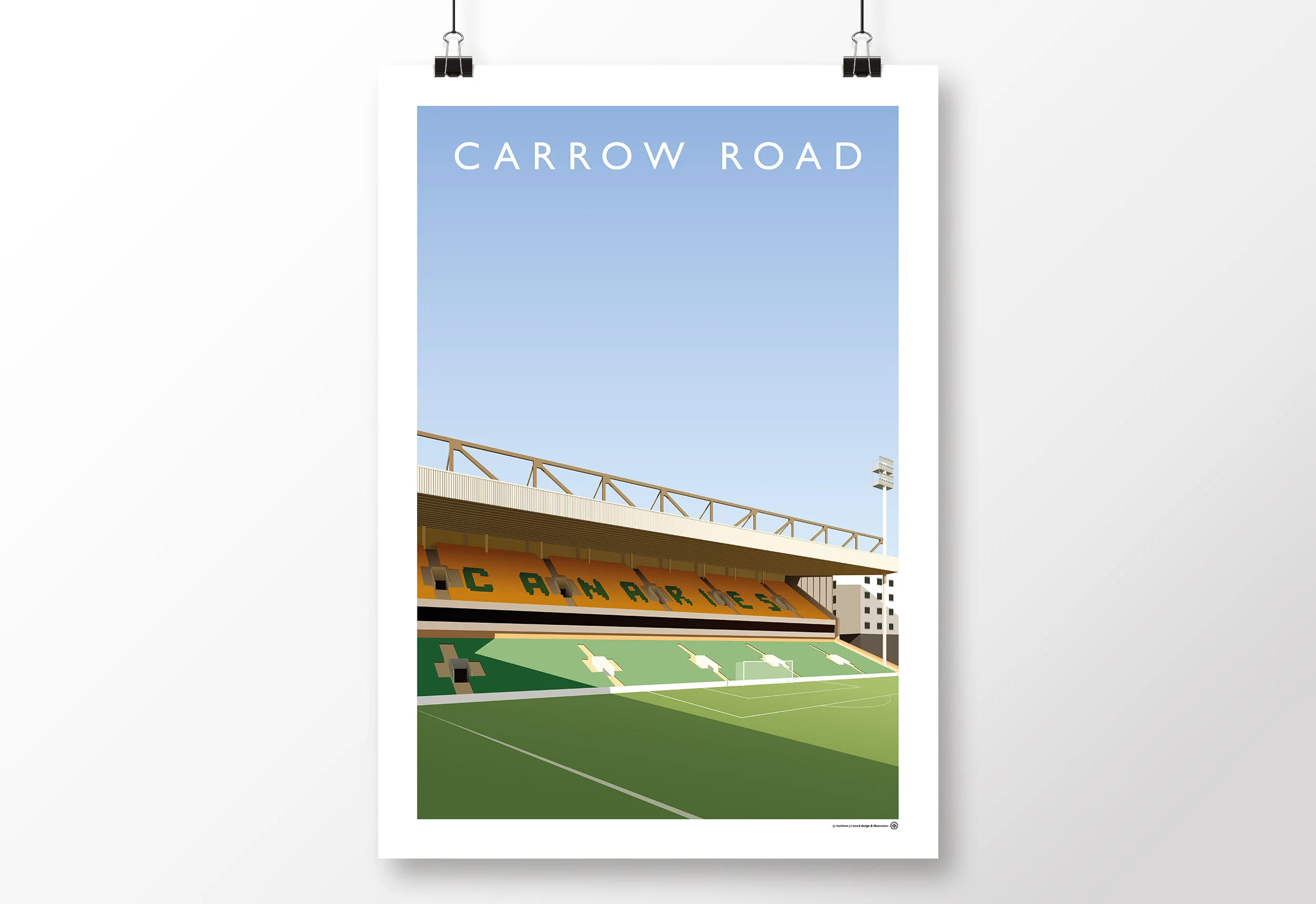 Norwich Carrow Road Poster | Matthew J I Wood Design & Illustration