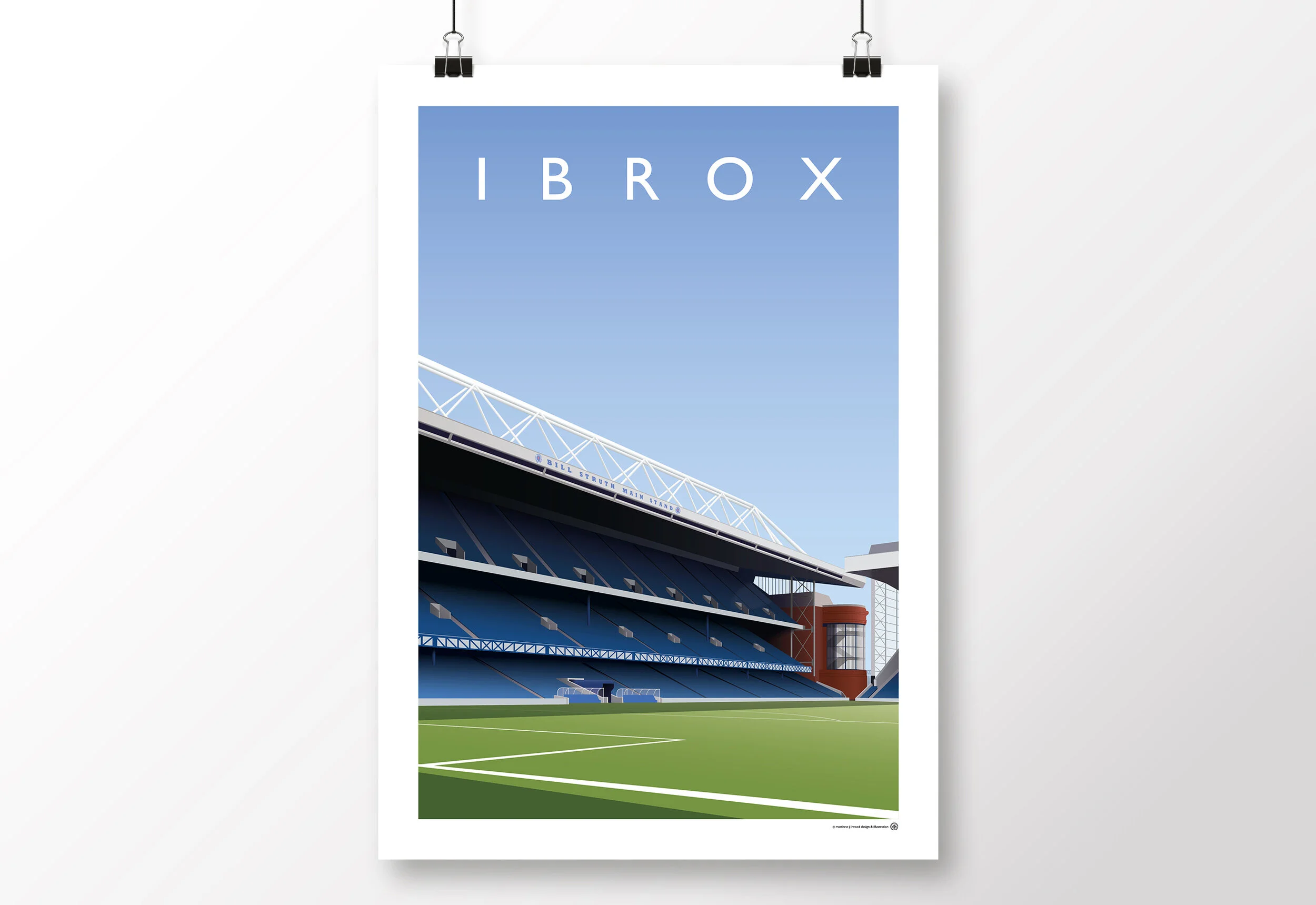 Rangers Ibrox Poster | Matthew J I Wood Design & Illustration