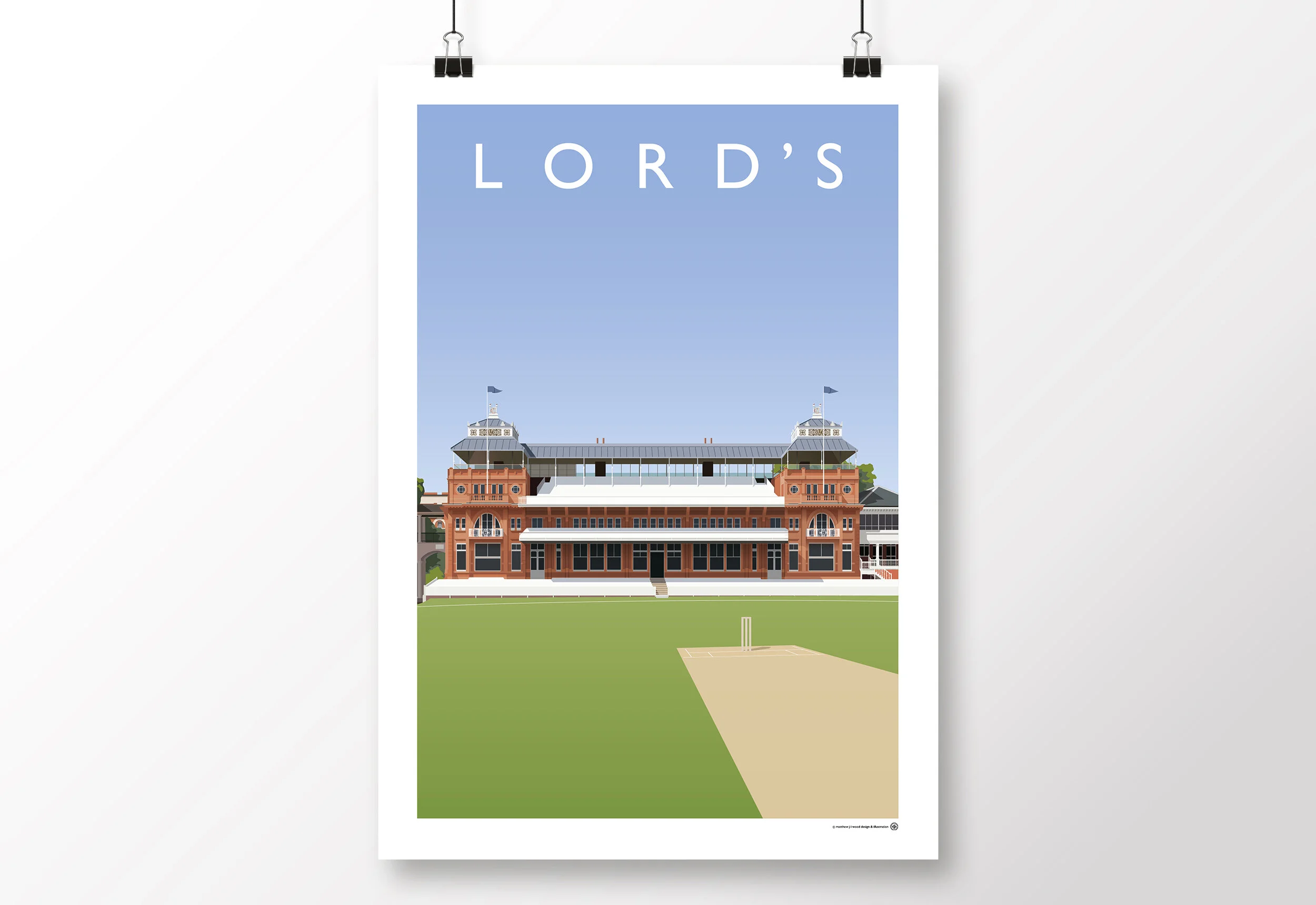 Lord's Middlesex Cricket Poster | Matthew J I Wood Design & Illustration
