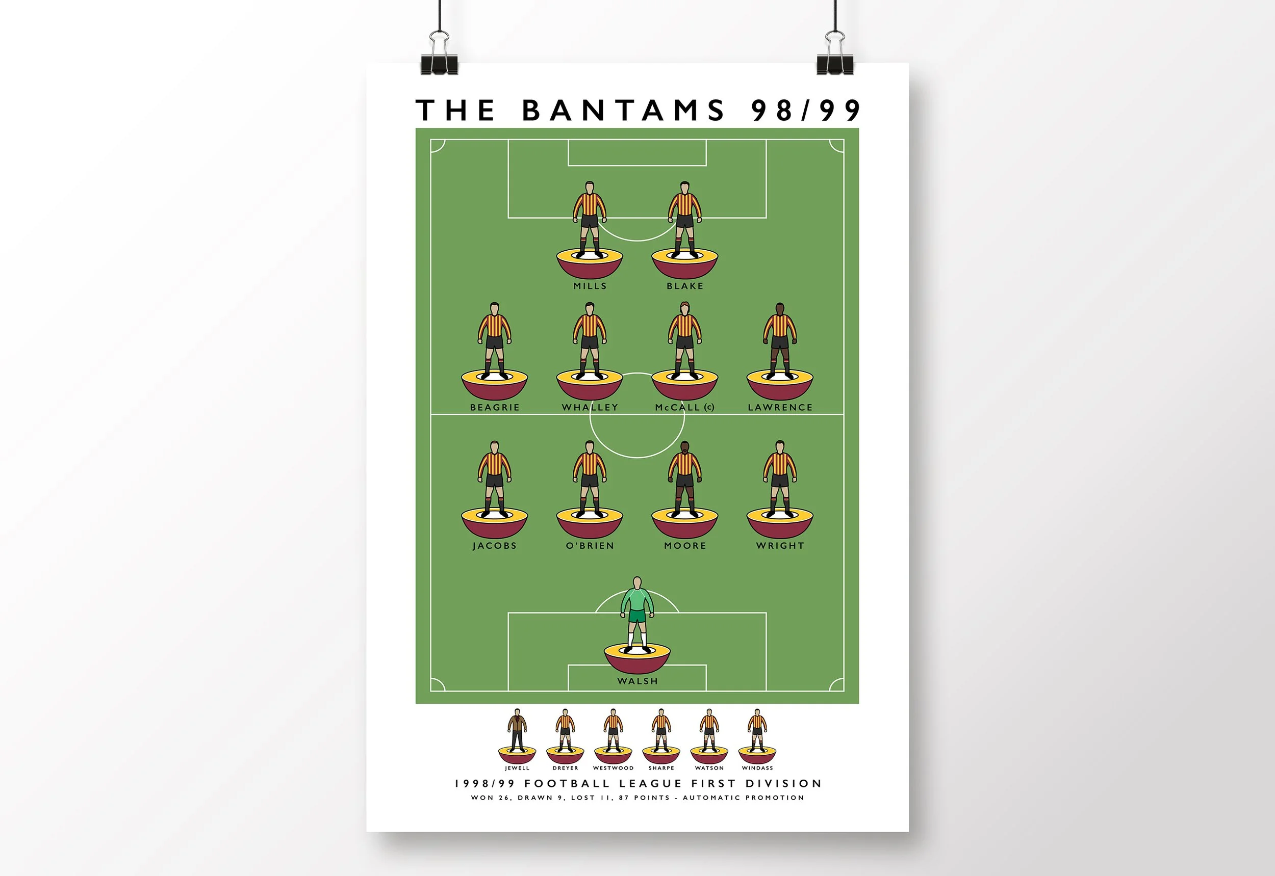 Subbuteo XI Football Posters | Matthew J I Wood Design & Illustration