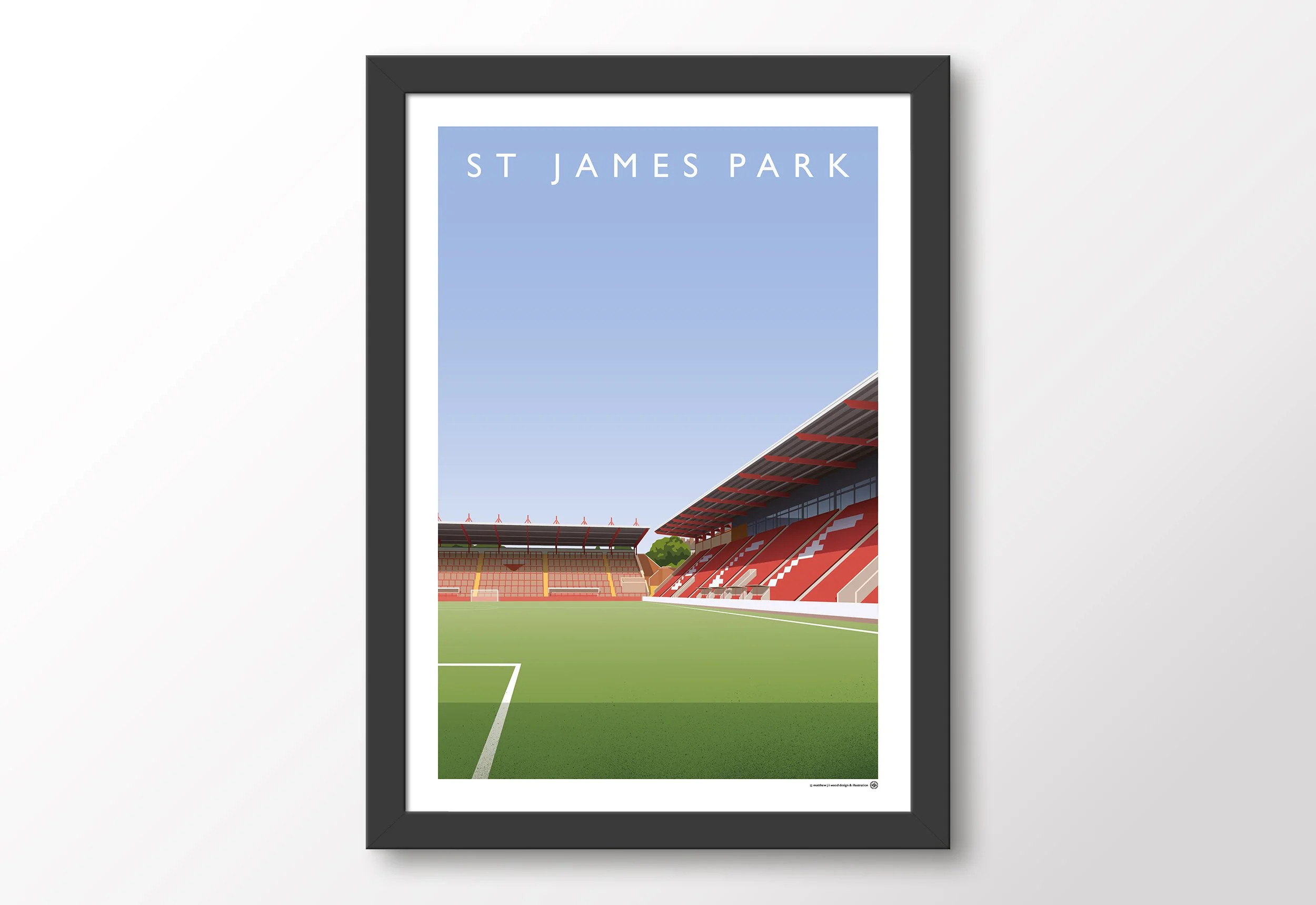 St James Park Poster Big Bank/Main Stand | Matthew J I Wood Design & Illustration