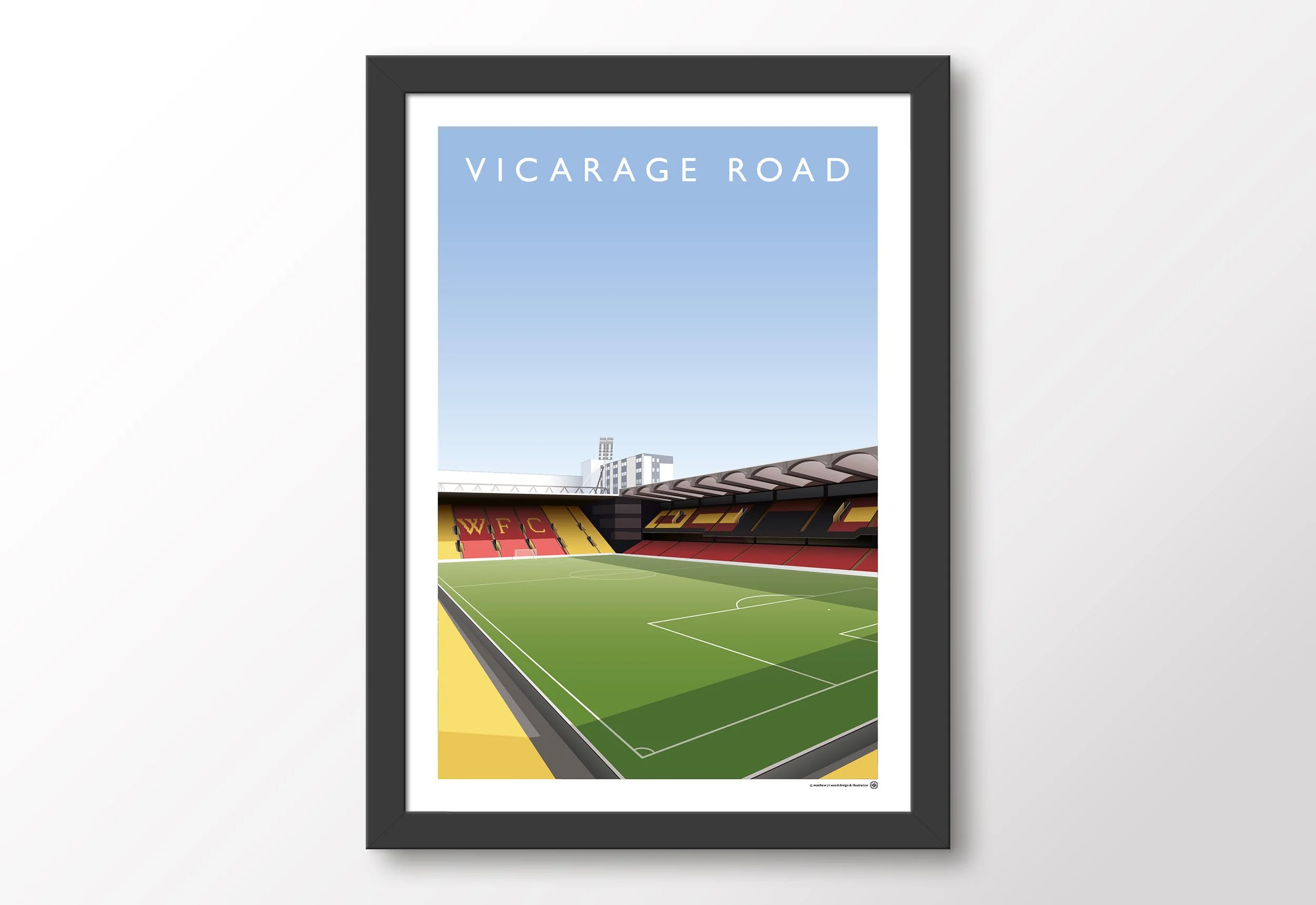 Watford Vicarage Road Poster | Matthew J I Wood Design & Illustration