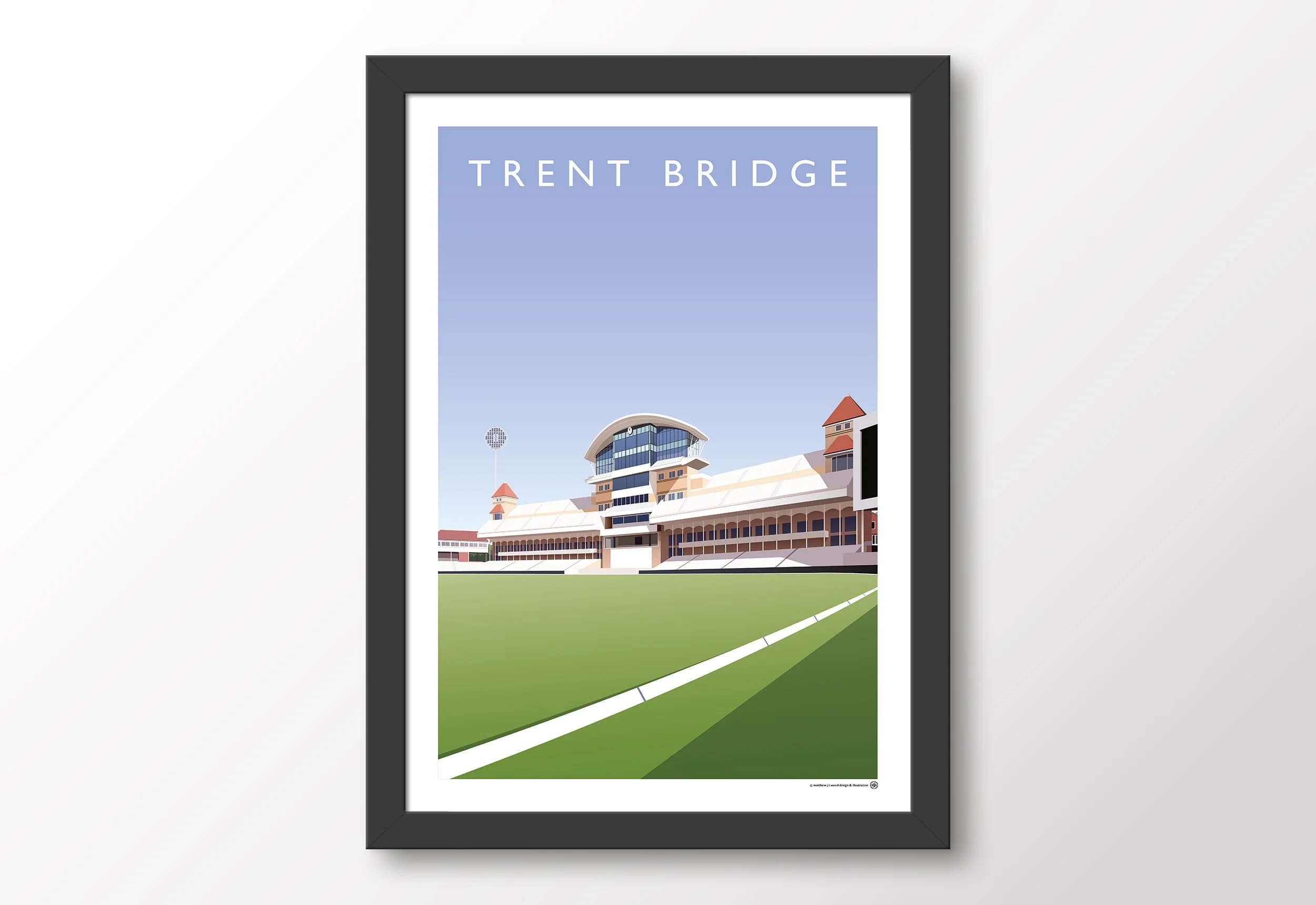 Trent Bridge Nottinghamshire Cricket Poster | Matthew J I Wood Design ...