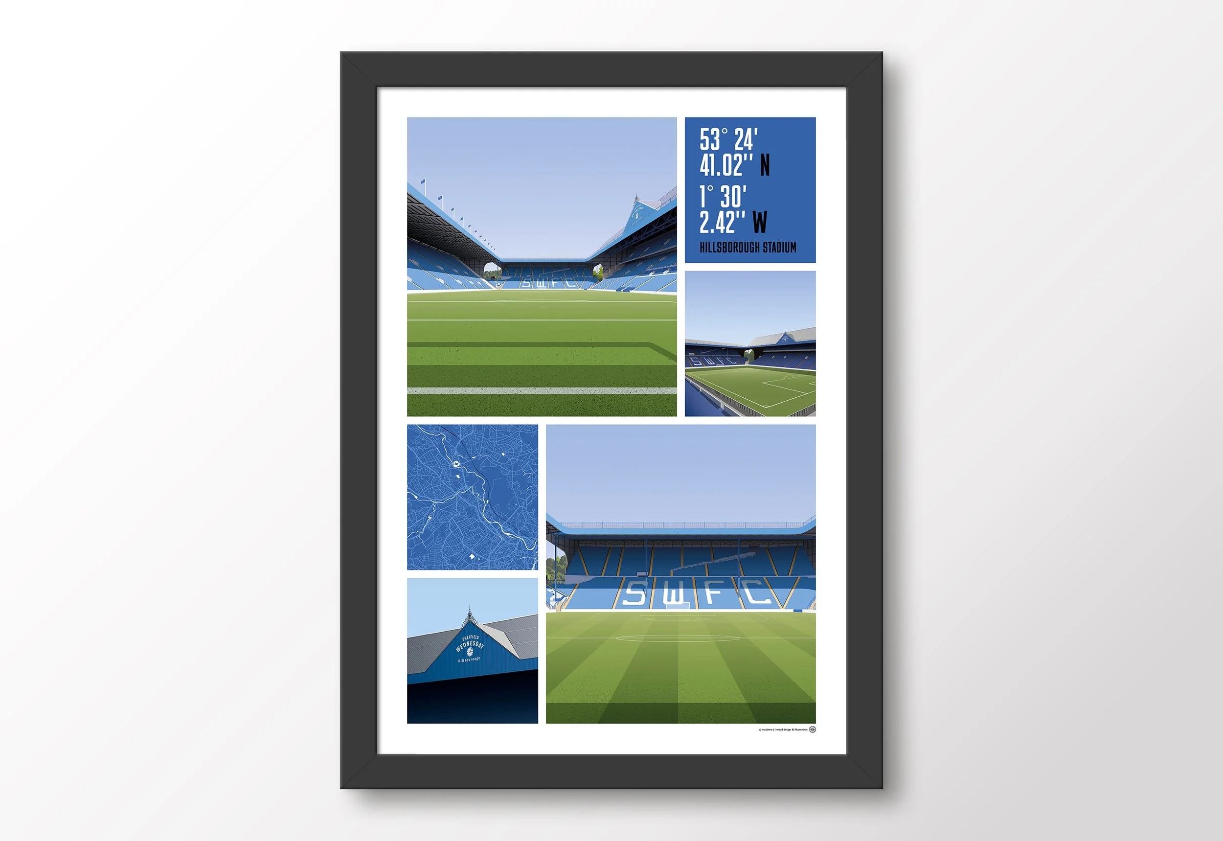 Sheffield Wednesday Views Of Hillsborough Stadium Poster | Matthew J I ...