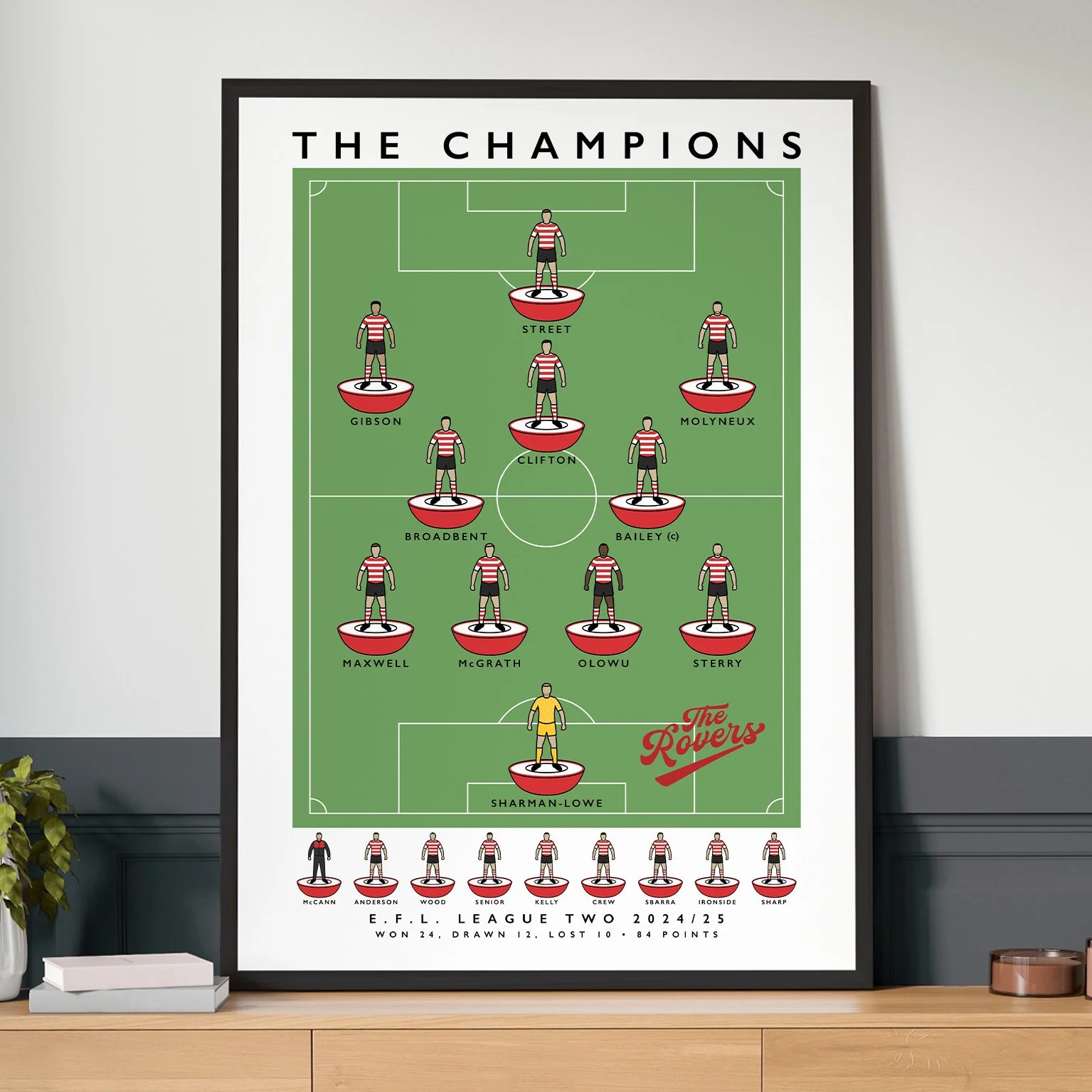 Doncaster Rovers The Champions 24/25 Poster | Matthew J I Wood Design ...