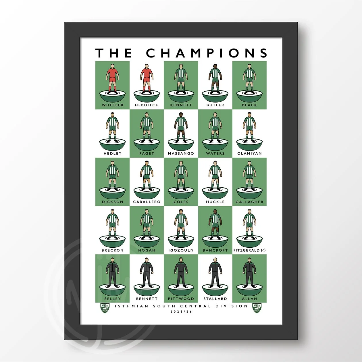 Leatherhead FC The Champions 25/26 Poster | Matthew J I Wood Design ...
