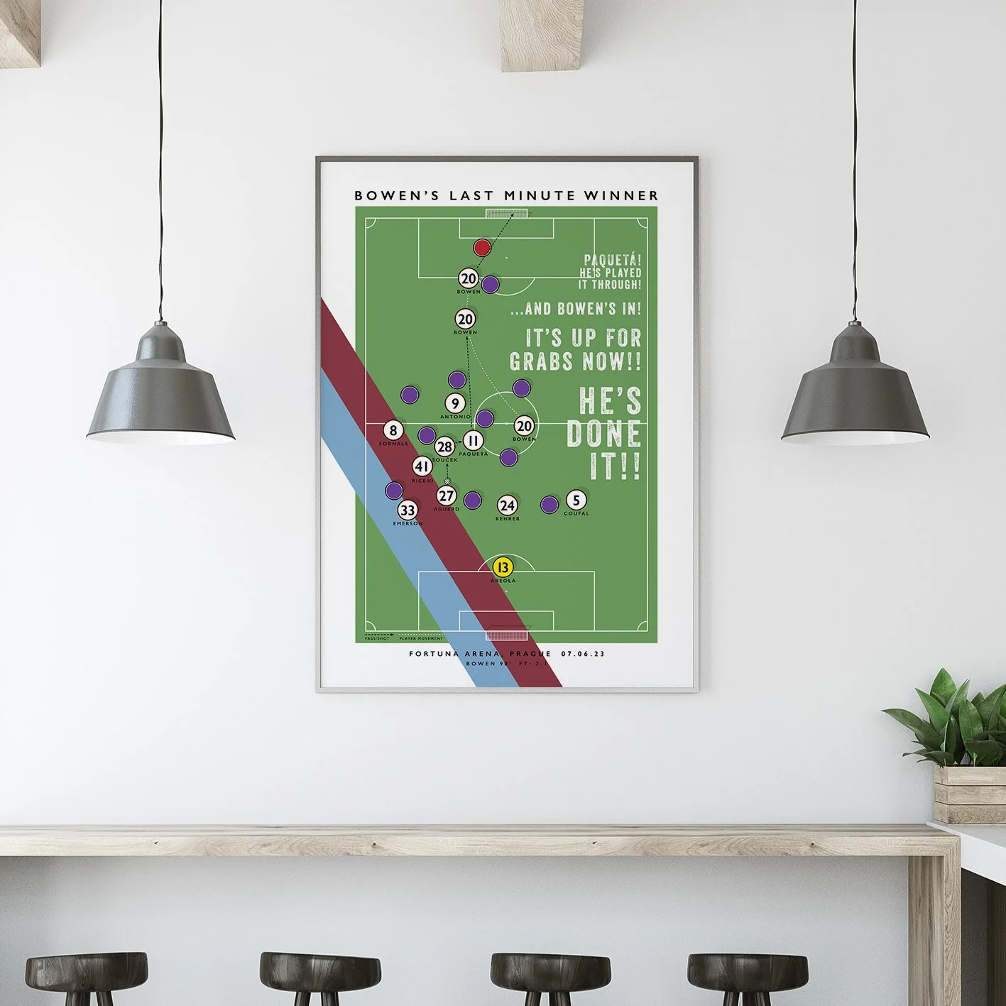 West Ham Bowen Last Minute Winner Poster | Matthew J I Wood Design ...