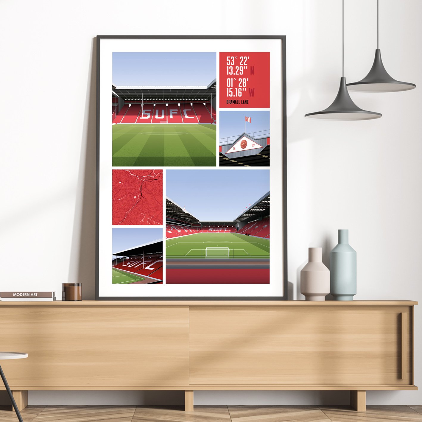 Sheffield United Views Of Bramall Lane Poster | Matthew J I Wood Design ...