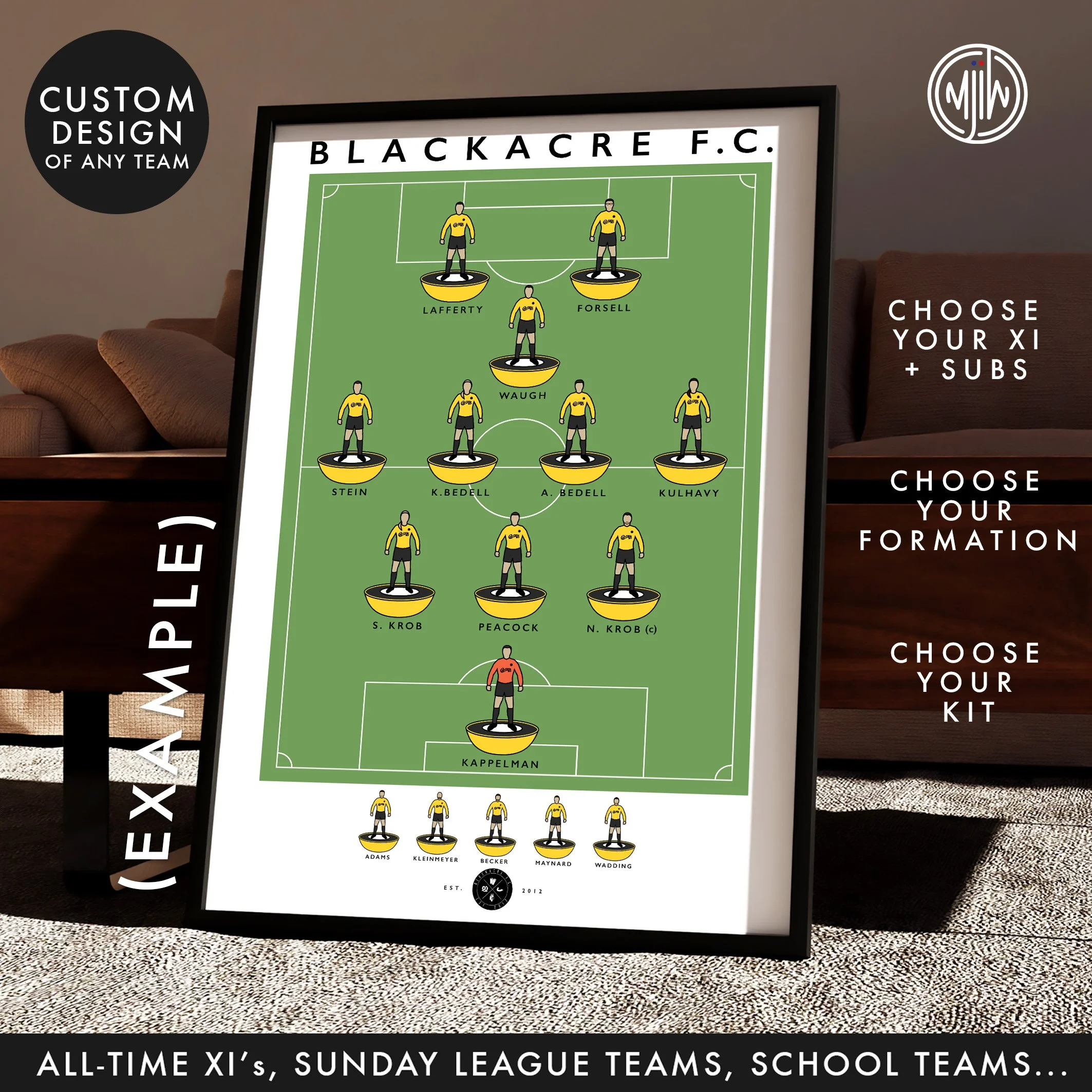 Custom Football Designs & Prints | Matthew J I Wood Design & Illustration