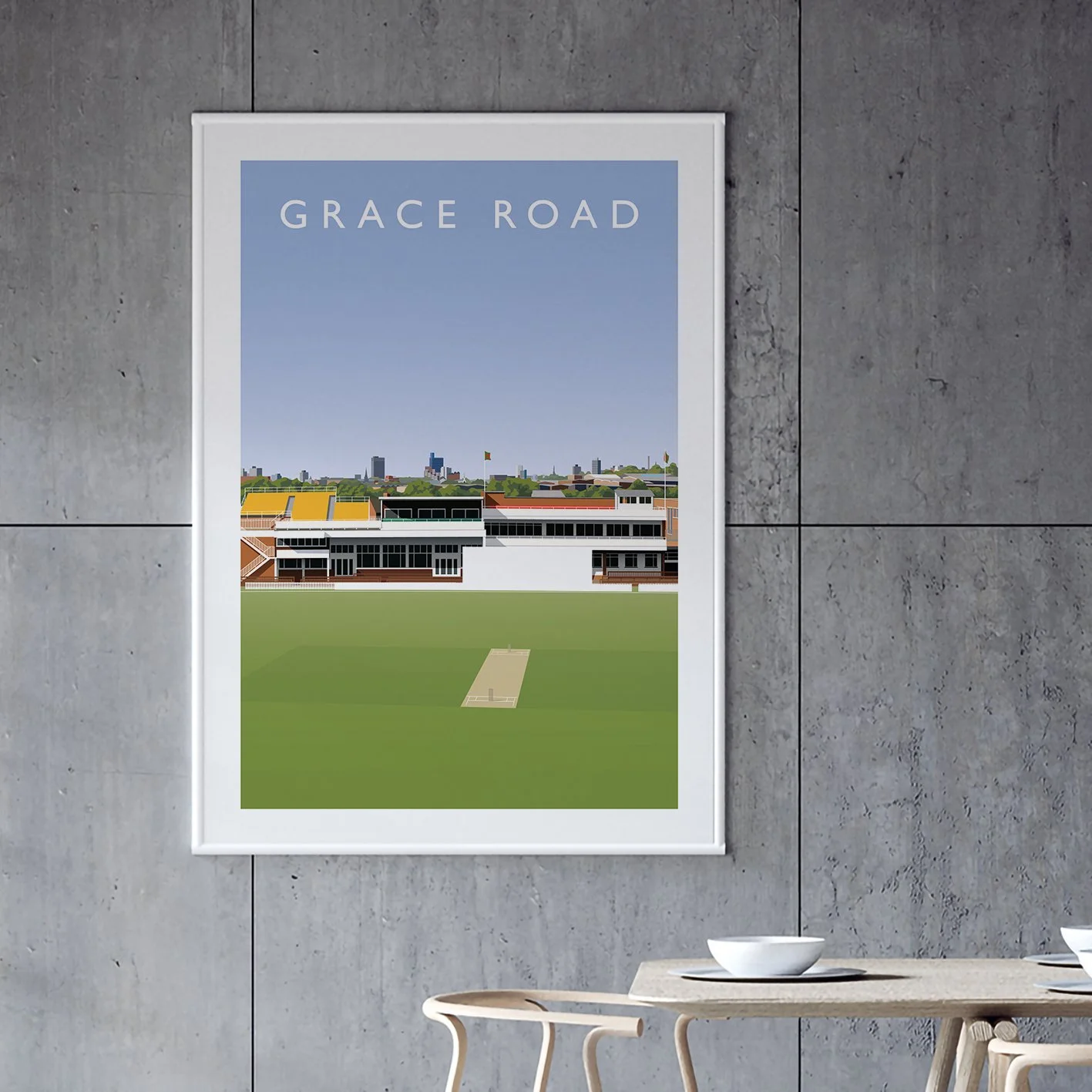Grace Road Leicestershire Cricket Poster | Matthew J I Wood Design ...