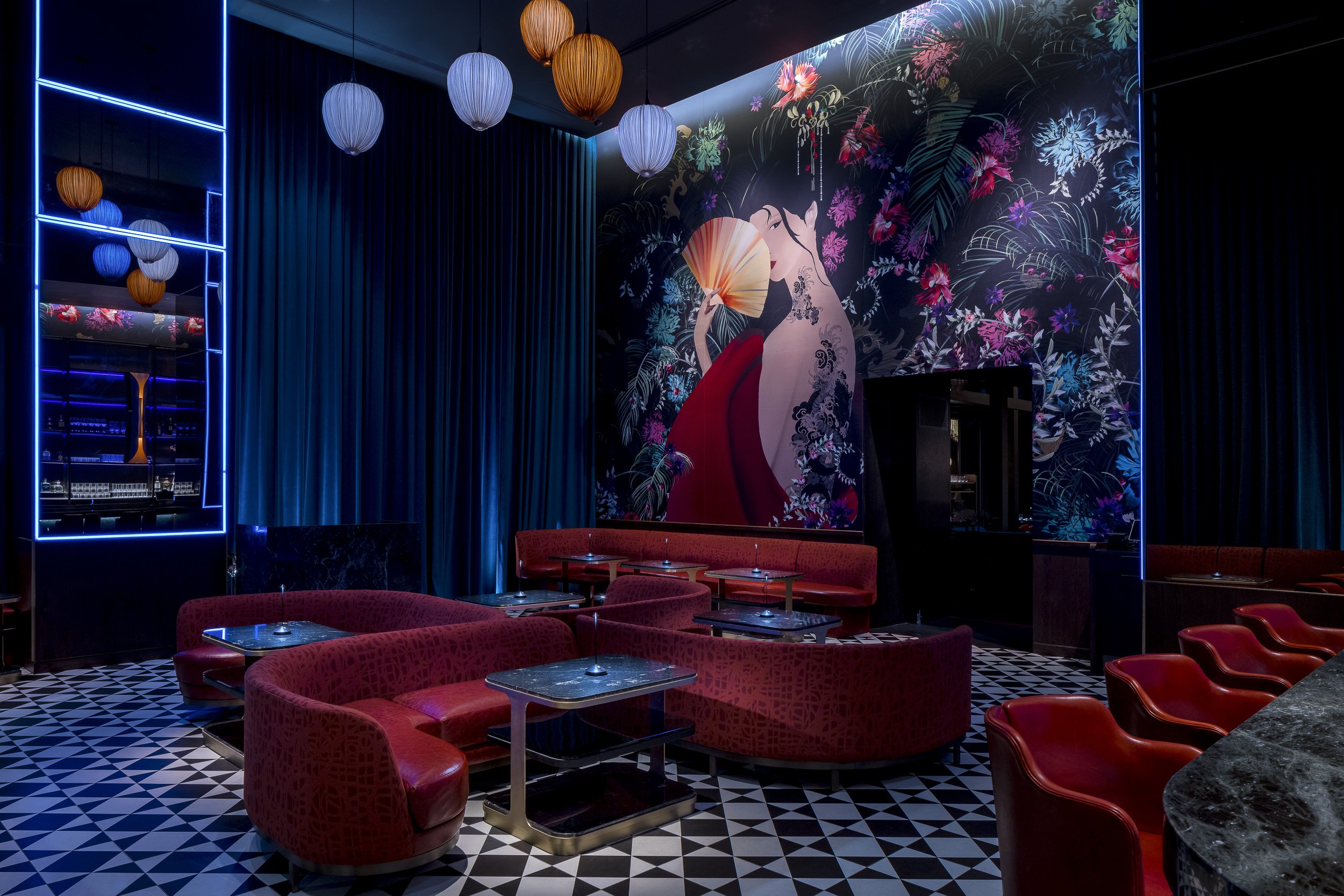 Gekko Miami owned by Bad Bunny and Major Food Group designed by Rockwell Group and photographed ...