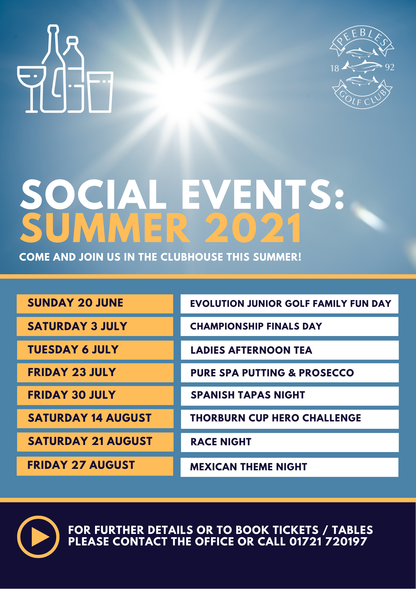 Join Us in the Clubhouse for a Summer of Social Events! — PEEBLES GOLF CLUB