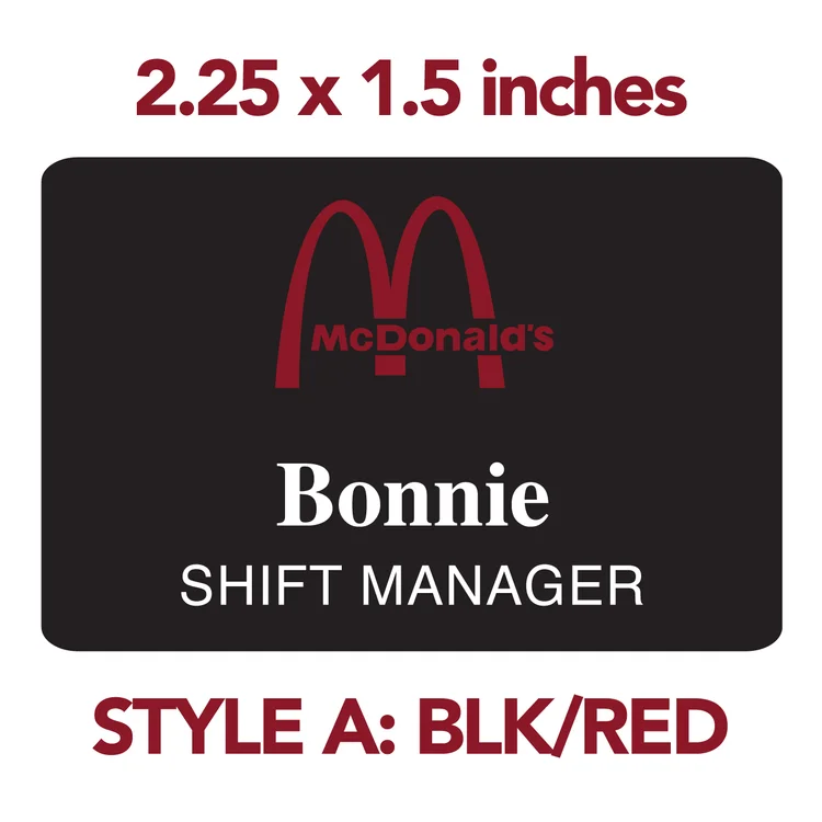McDonald's Name Badges — Badgeworks Plus