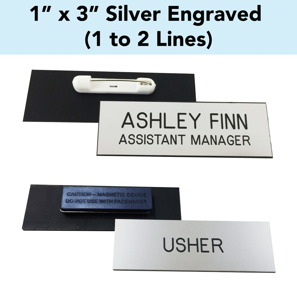 1" x 3" Blank Standard Name Badges — Badgeworks Plus