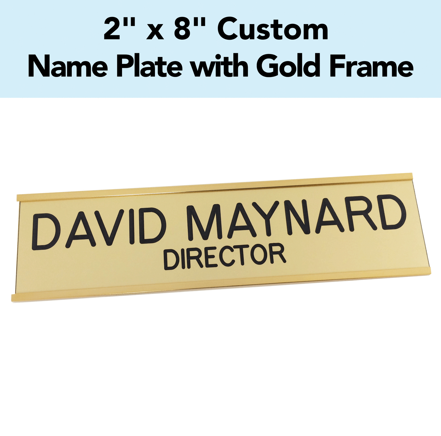 2" x 10" Custom Name Plate with Silver Frame — Badgeworks Plus