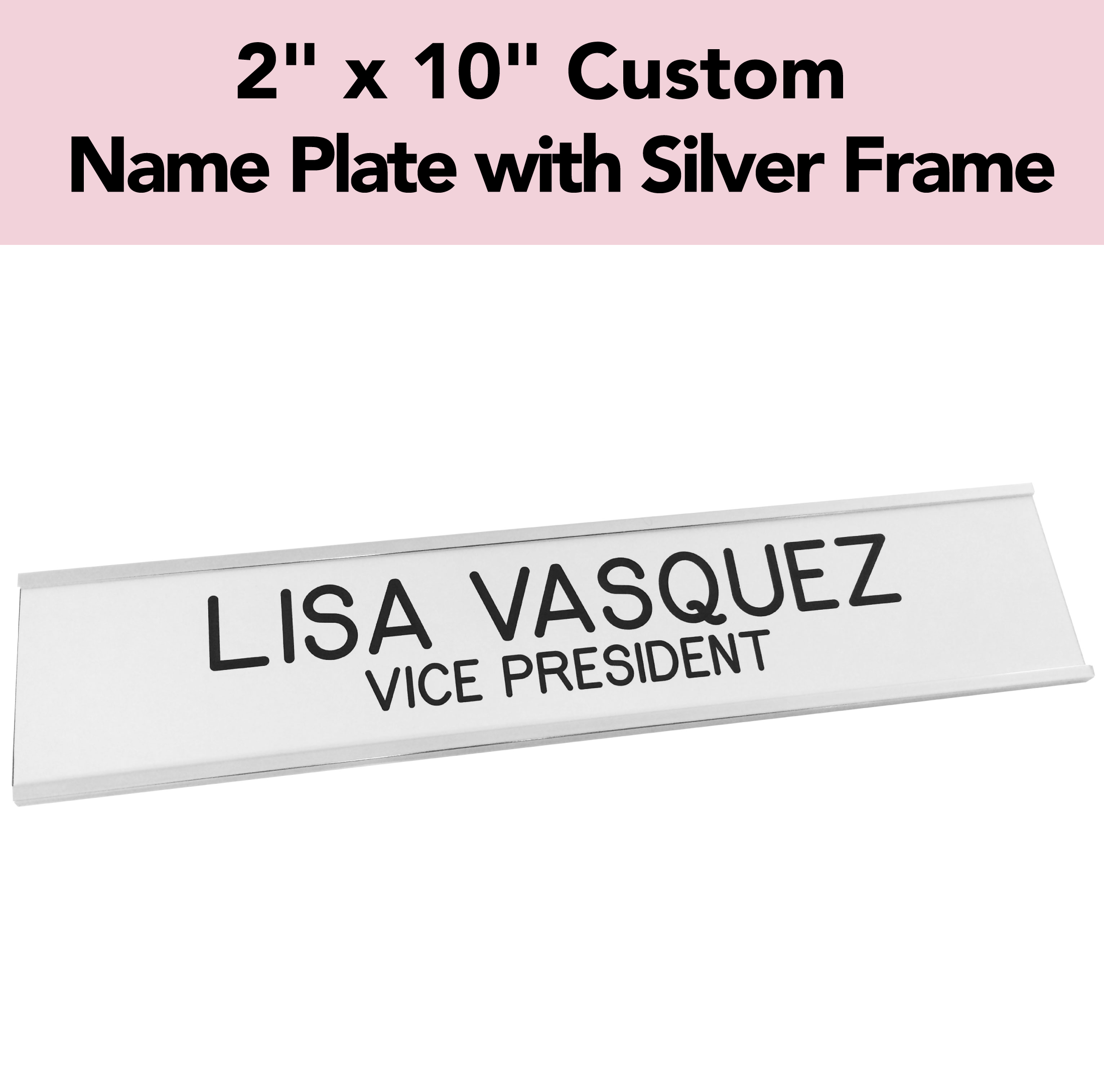 2" x 10" Custom Name Plate without Frame — Badgeworks Plus