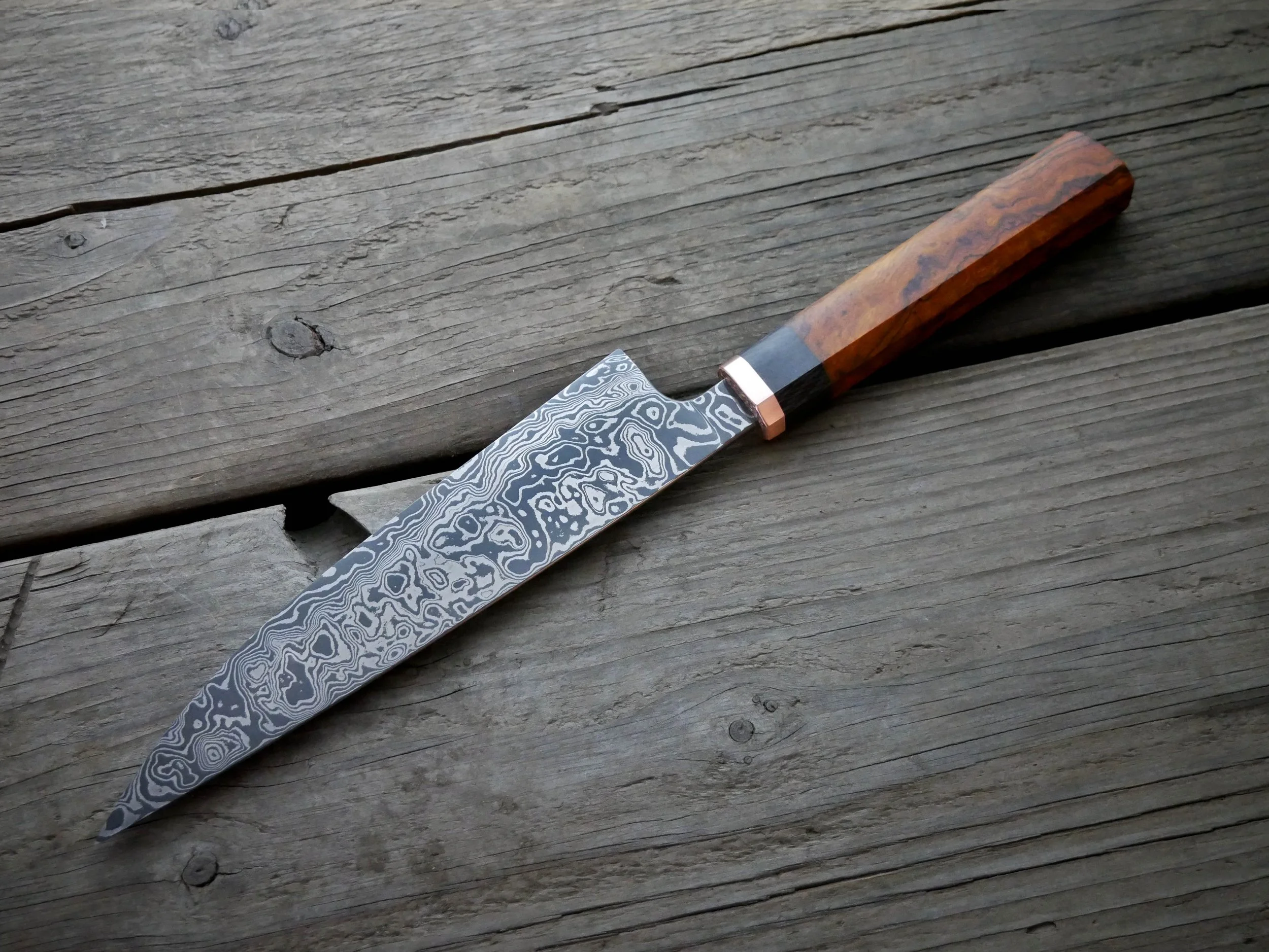 Chef - Damascus — Haburn Knives - Handmade Custom Kitchen Knives and Tools