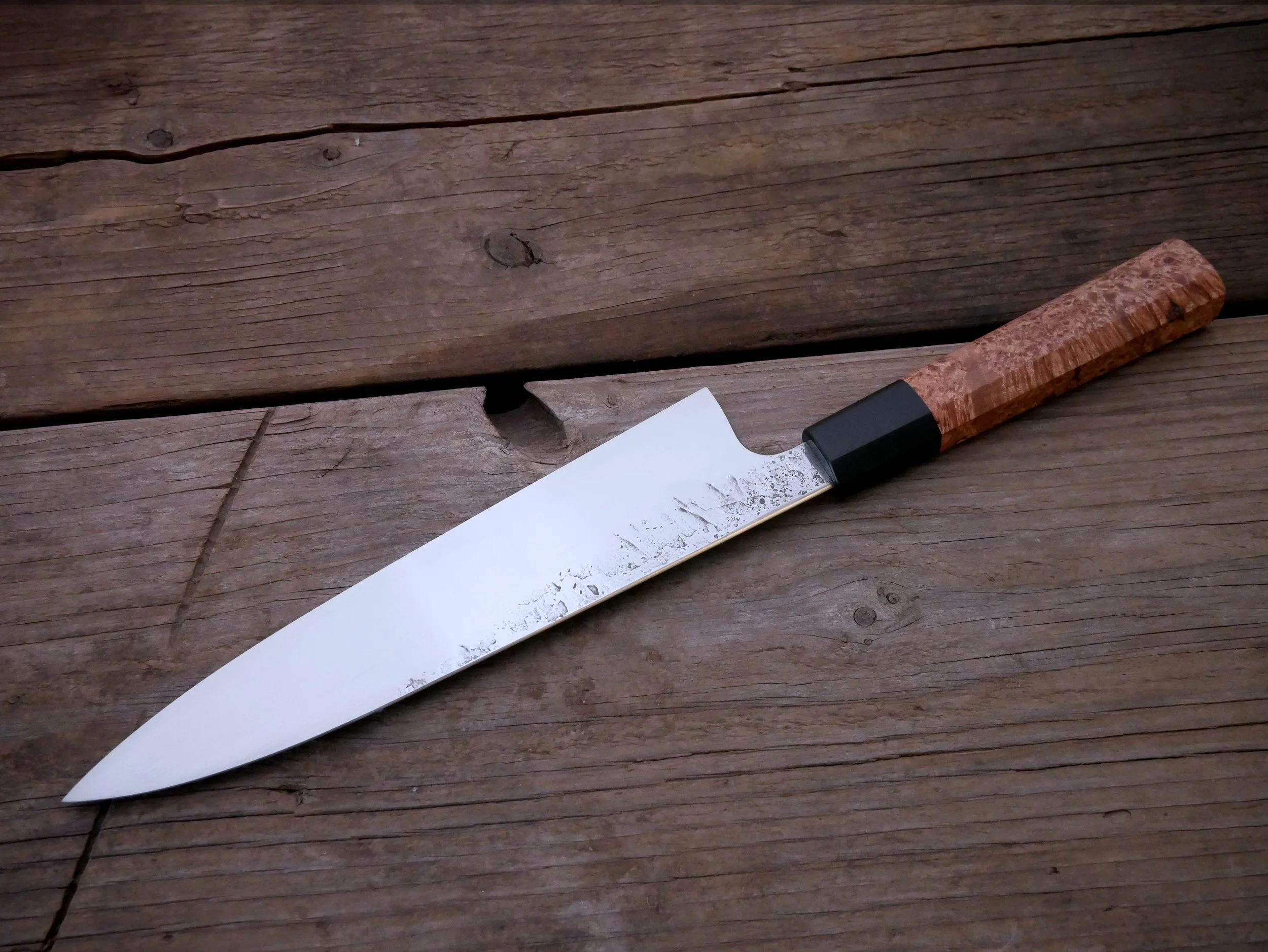 Gyuto - Kurouchi 52100 — Haburn Knives - Handmade Custom Kitchen Knives ...