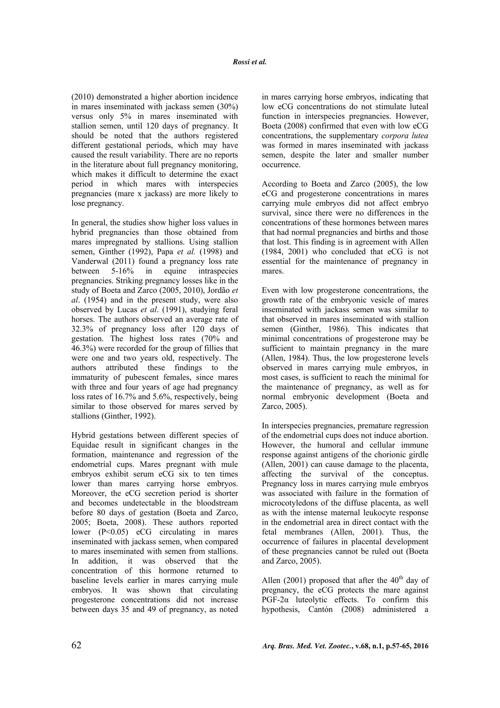 Effect of month of conception on fertility — American Mule Association