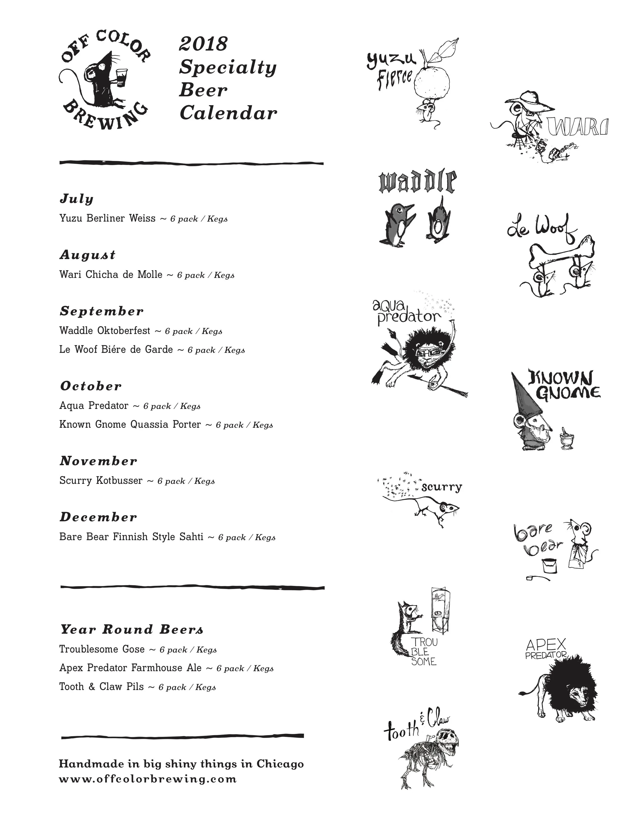 2018sellsheet — Off Color Brewing