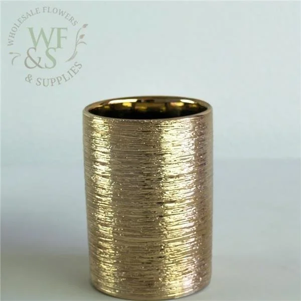 Etched Gold Metallic Cylinders — Courtenay Lambert Floral and Event Design